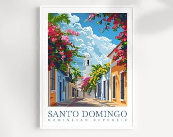 POSTER Santo Domingo Travel Print Caribbean Poster Wall Art Santo ...