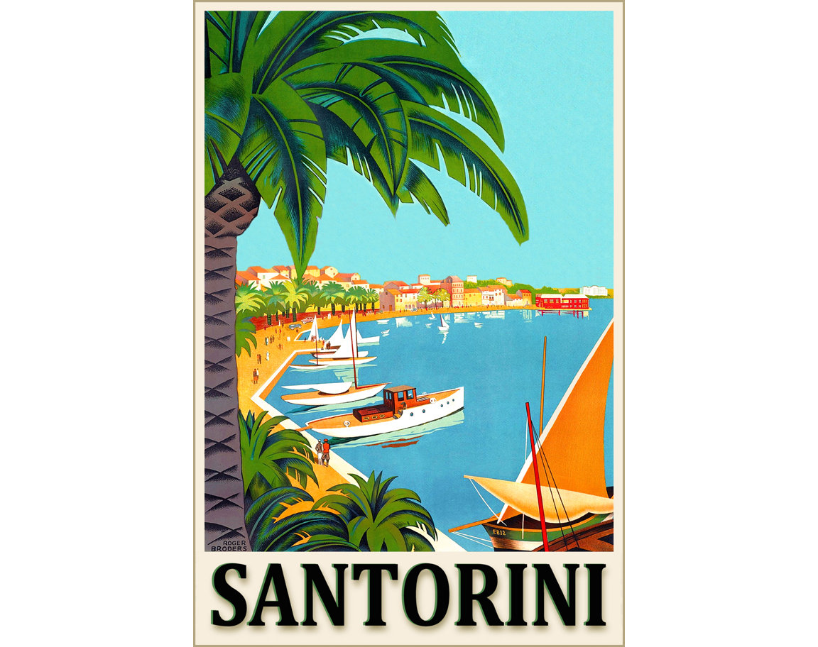POSTER Santorini Thera Aegean Mediterranean Sea Travel Poster Roger ...