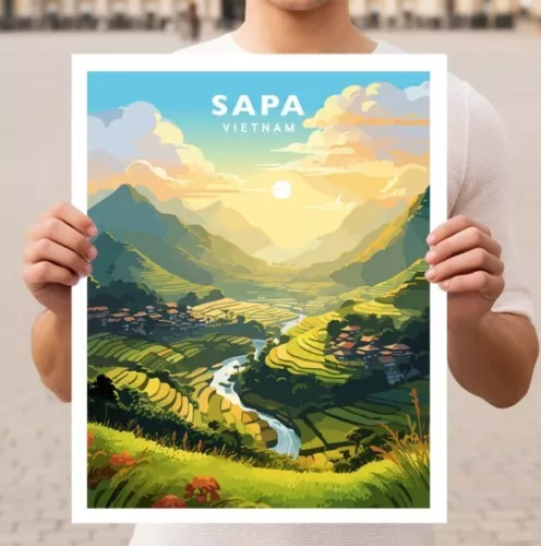 POSTER Sapa Sa Pa Vietnam Travel Wall Art Print UNFRAMED, 24x36 ...