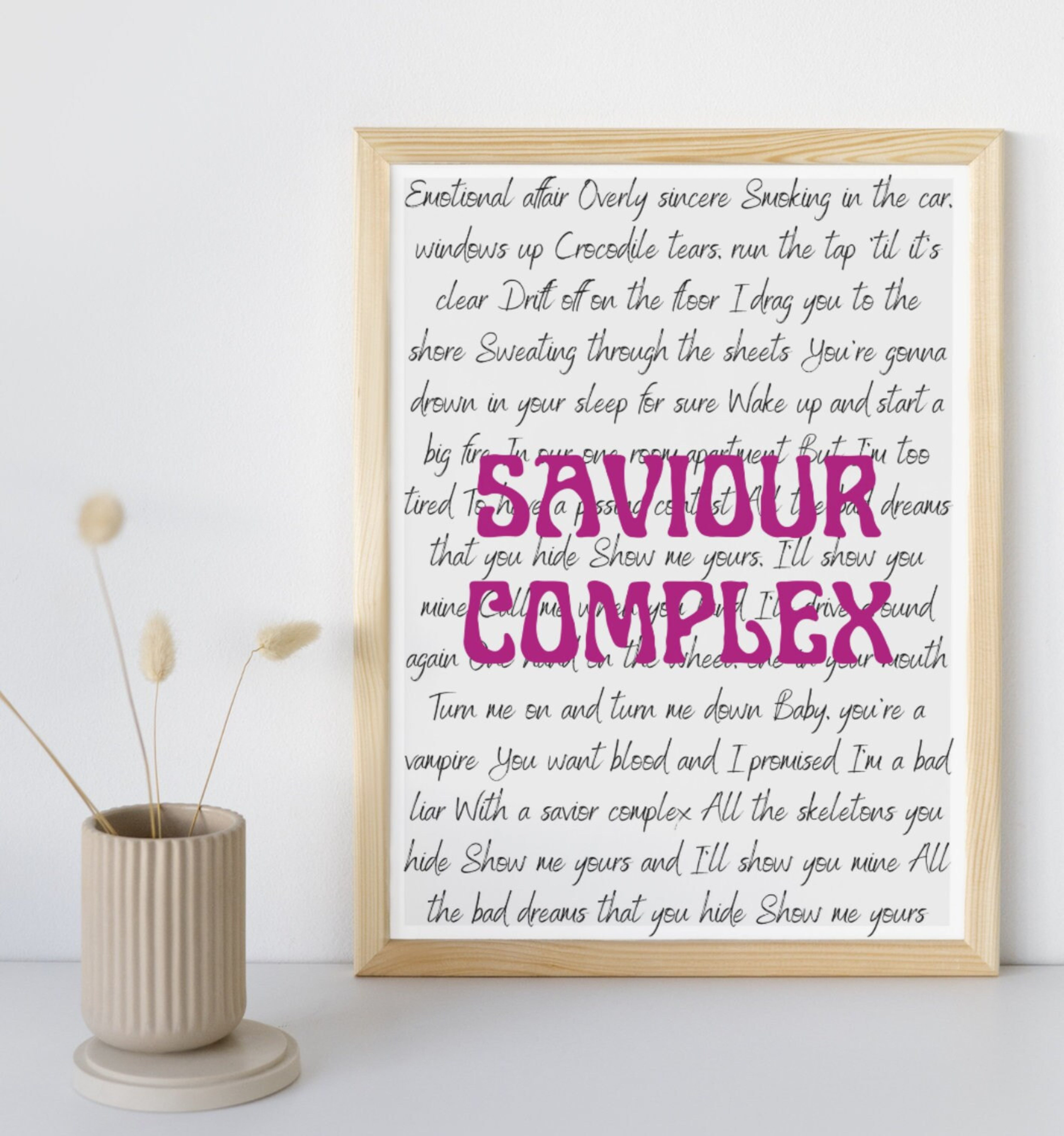 POSTER Saviour Complex - Phoebe Bridgers song poster, both versions ...