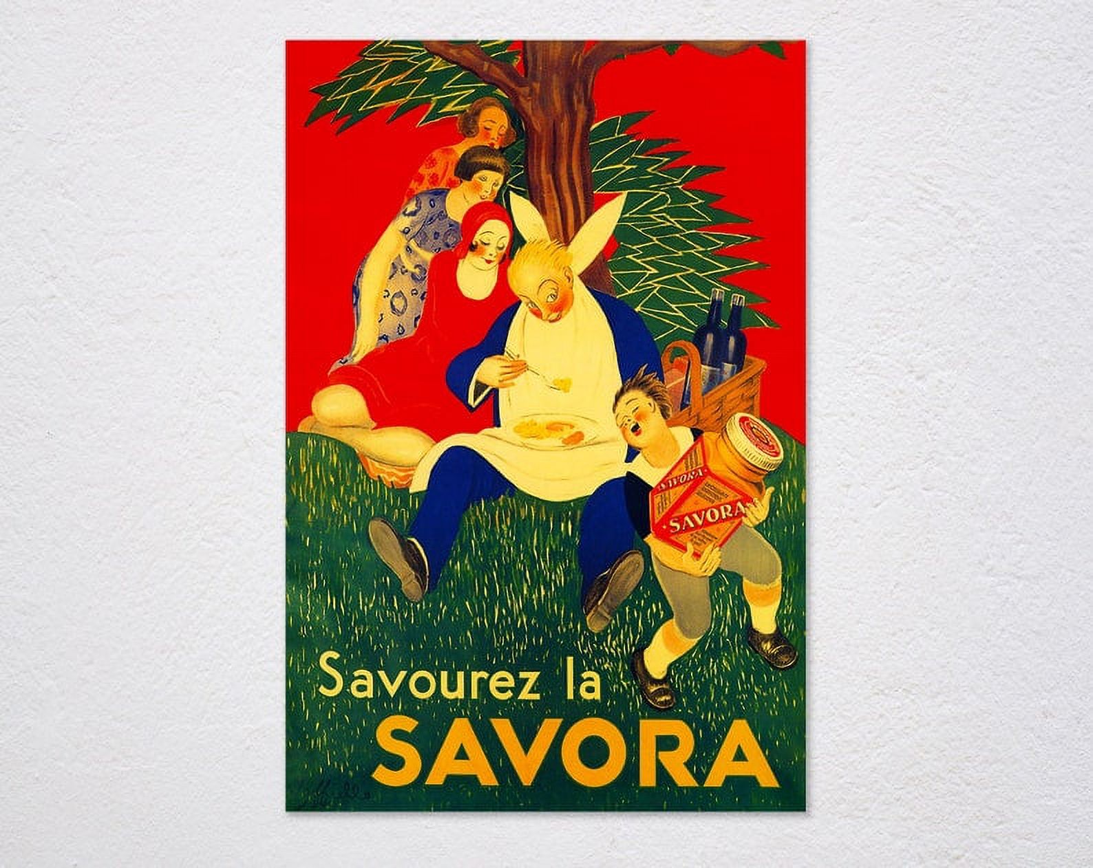 POSTER Savora Food Family Picnic Food Wine Bar Restaurant By Cappiello ...