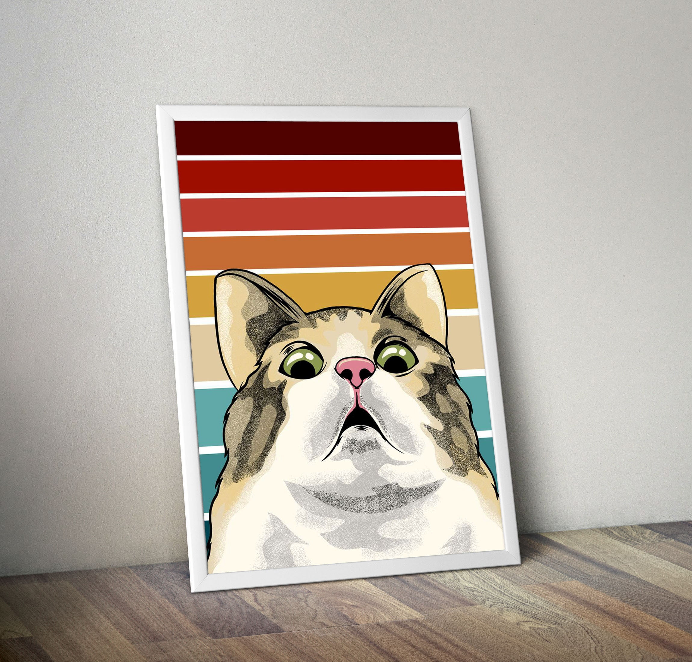 POSTER Scared Cat Meme Poster Funny Memes Funny Present Meme Poster ...