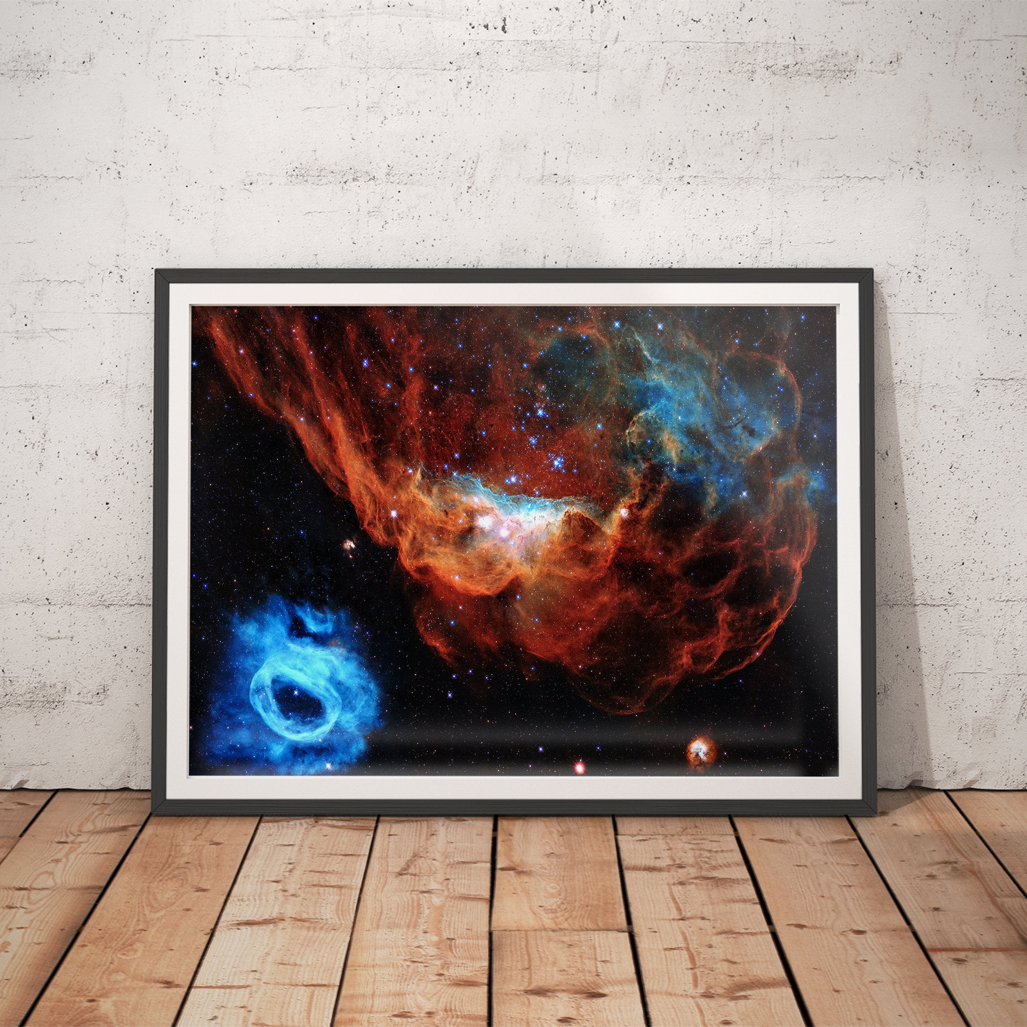POSTER Science Poster - Giant Red Nebula : Space Art / Star Map / Space ...