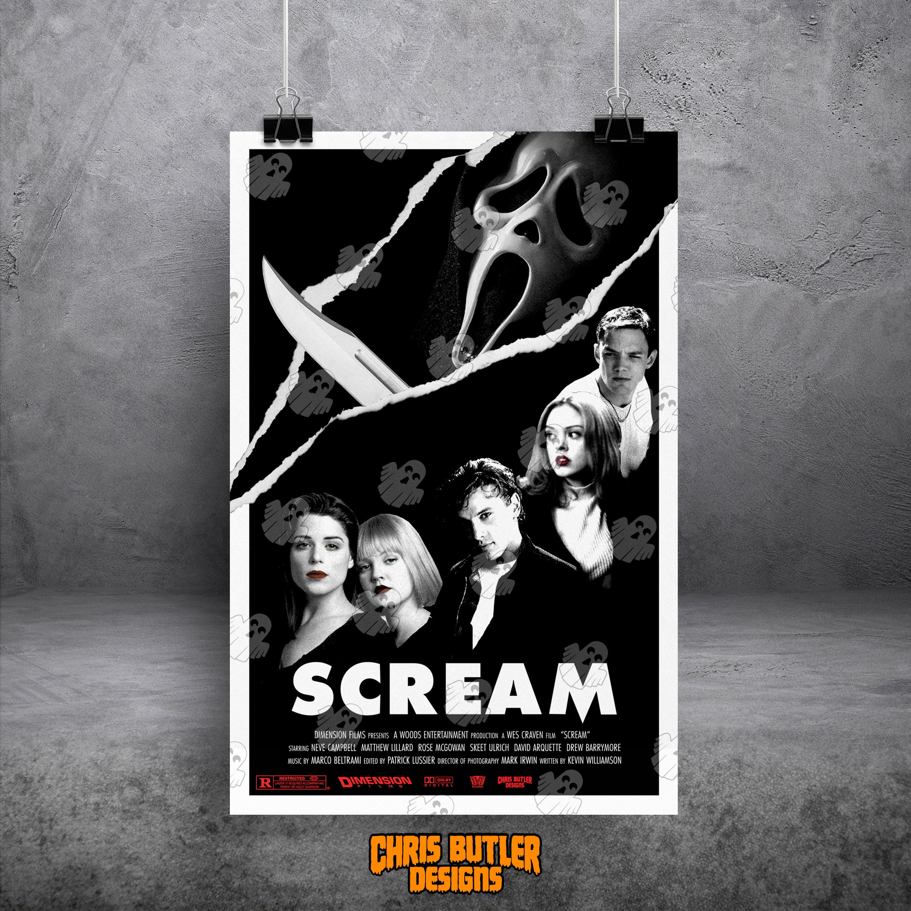 POSTER Scream Design Two Movie Poster-UNFRAMED - Walmart.com
