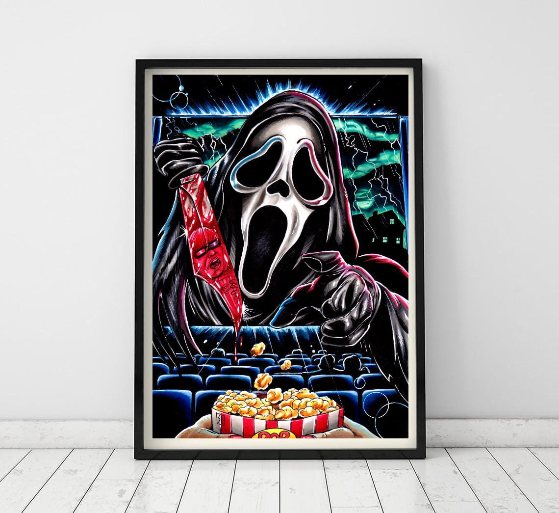 POSTER Scream Ghostface Poster Limited Edition Hand Drawn Print by Sam ...