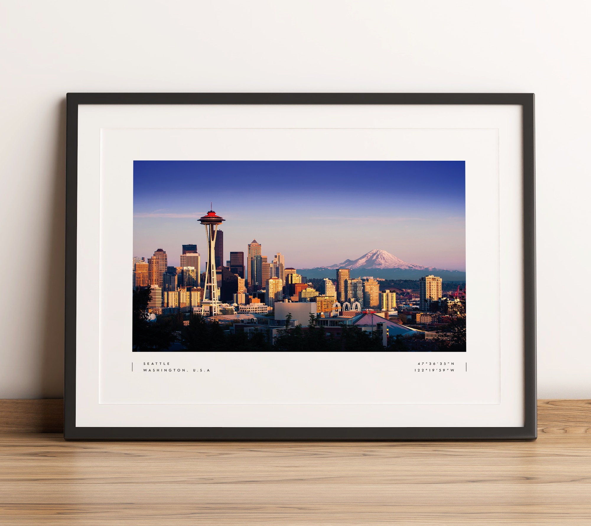 POSTER Seattle Print, Seattle Poster, Seattle Coordinates, Seattle Wall ...