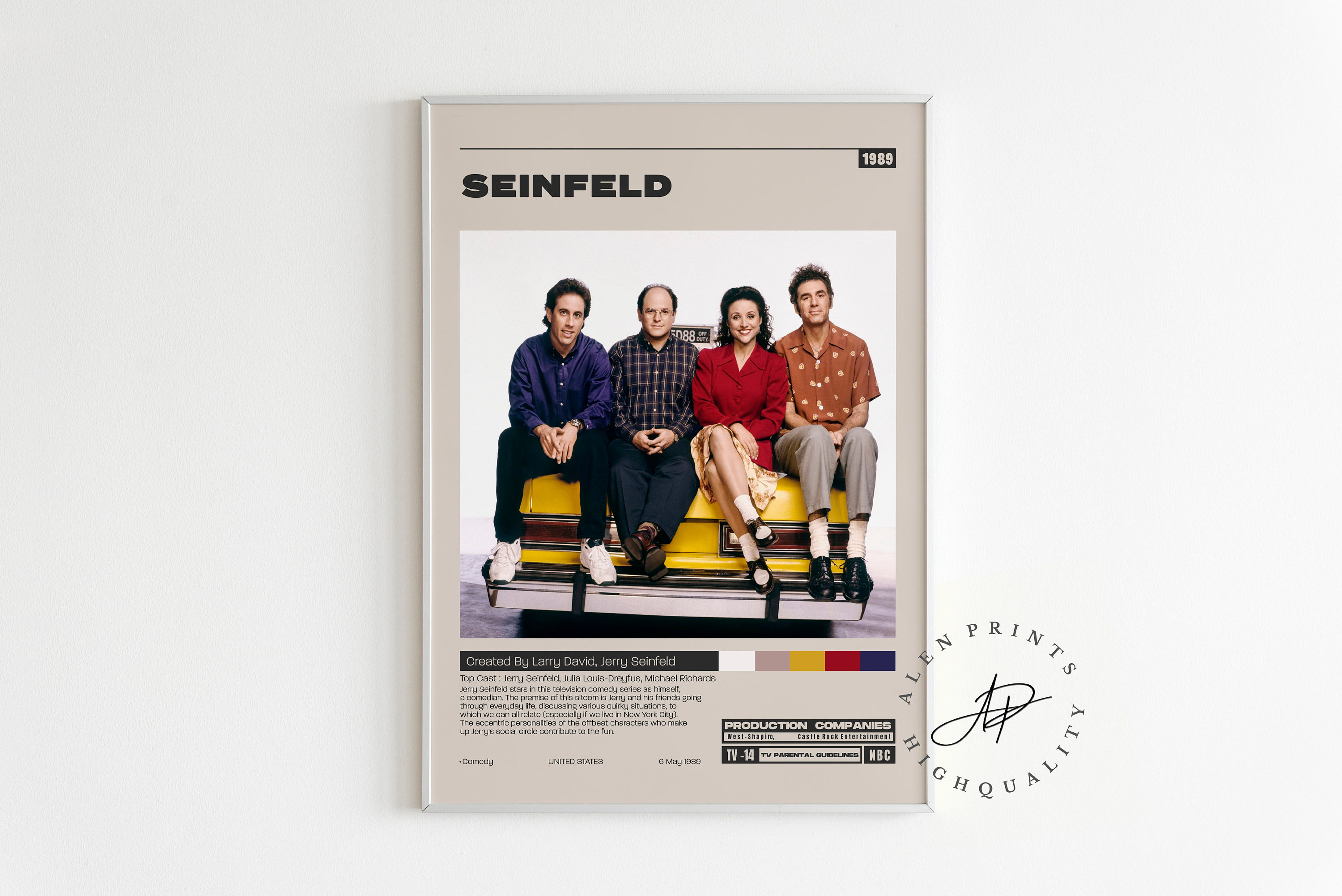 POSTER Seinfeld Poster, Larry David, Jerry Seinfeld, Minimalist Tv ...