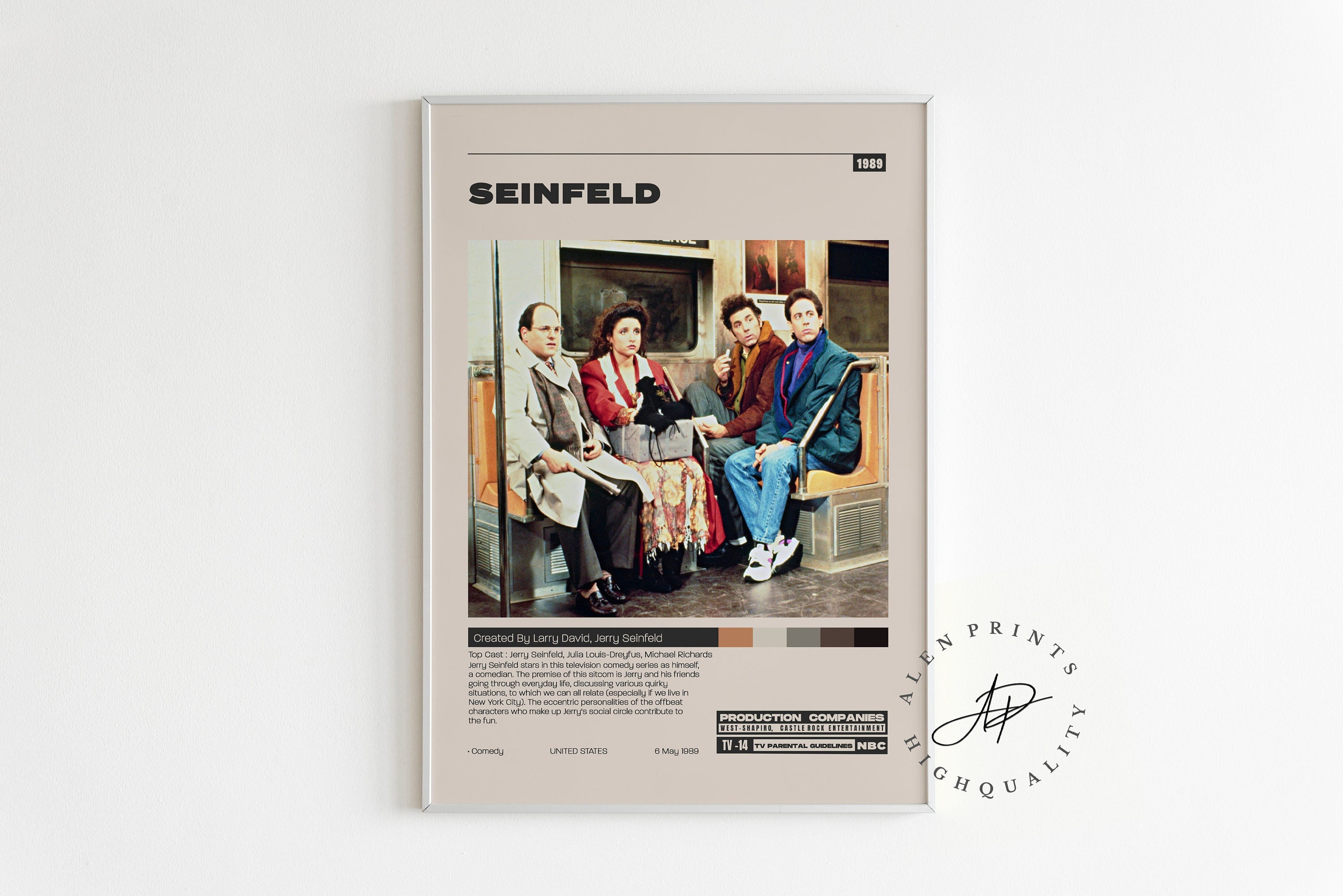 POSTER Seinfeld Poster, Larry David, Jerry Seinfeld, Minimalist Tv ...