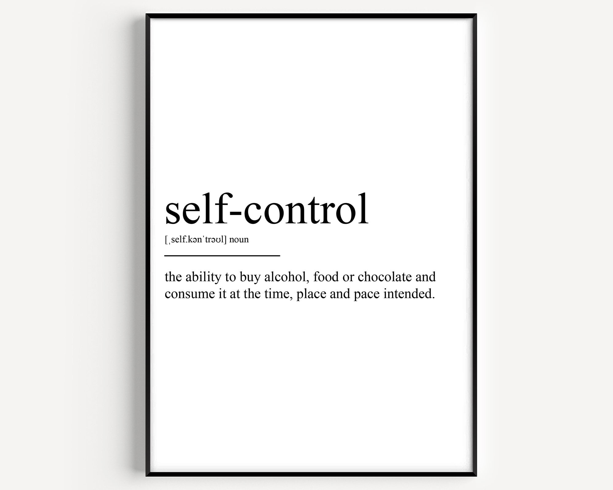 POSTER Self Control Definition Print-UNFRAMED - Walmart.com