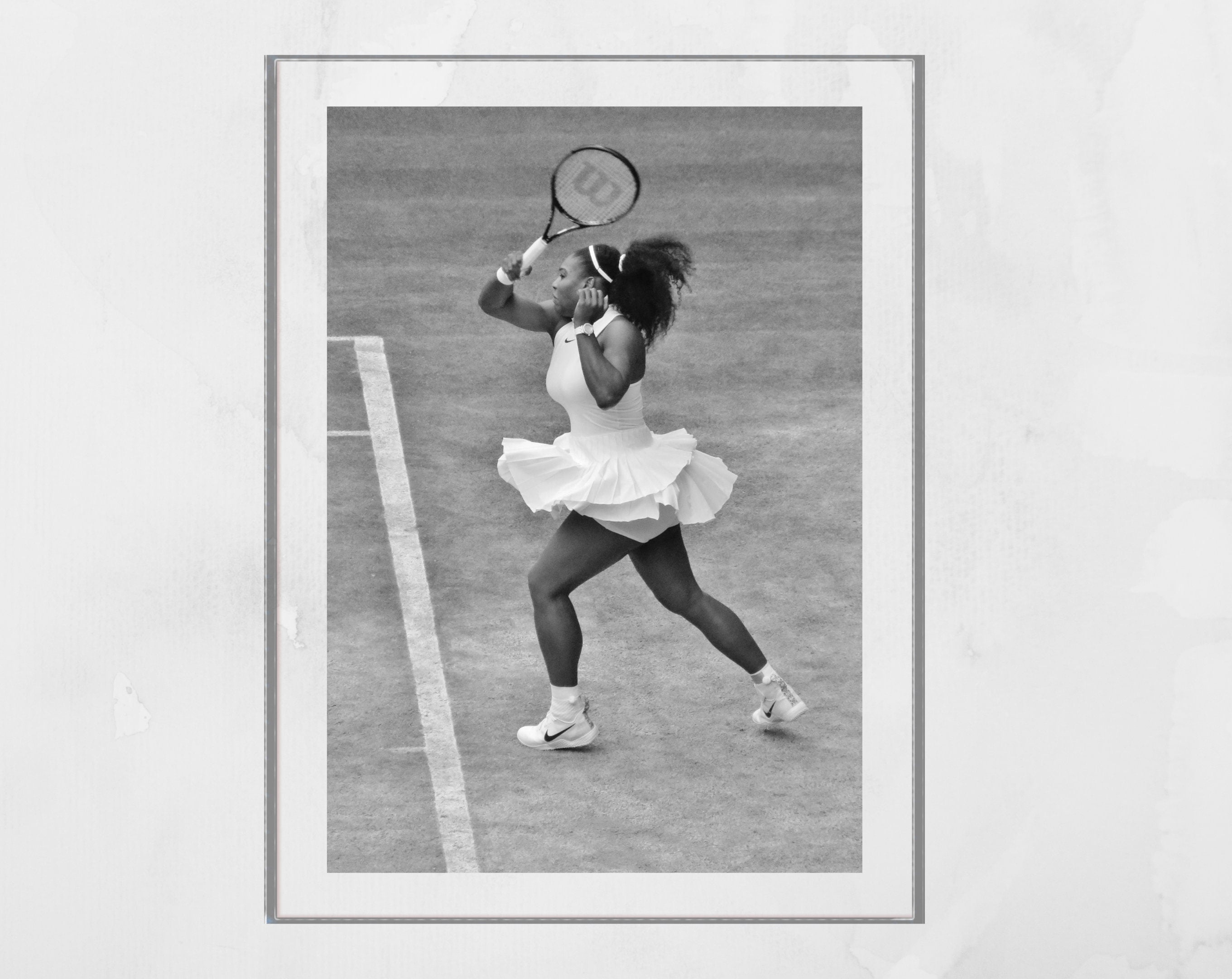 POSTER Serena Williams Wimbledon Tennis Poster Black And White ...