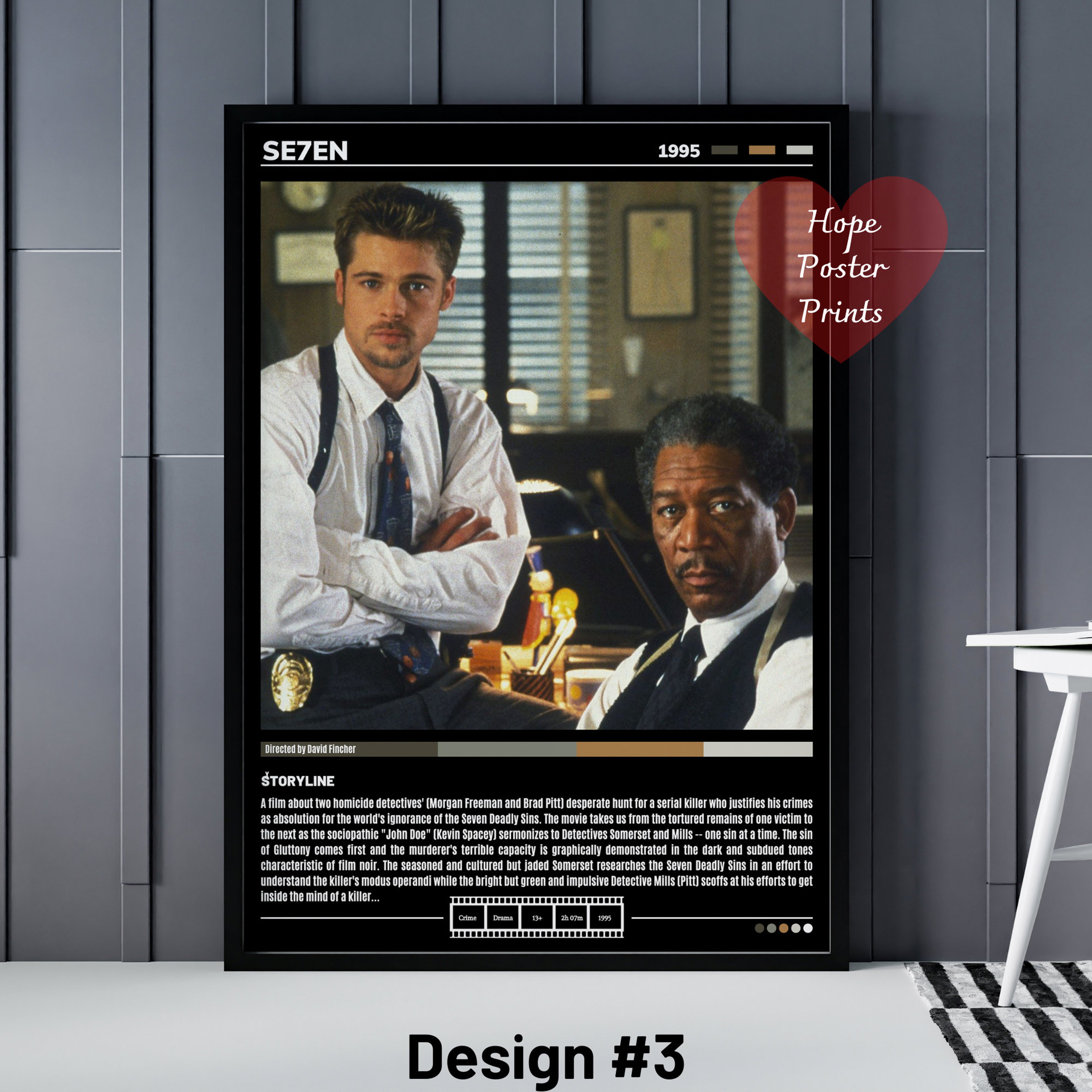 POSTER Seven Poster, 3 Different Print, Seven Movie Poster Gift, Poster ... POSTER Seven Poster, 3 Different Print, Seven Movie Poster Gift, Poster ...