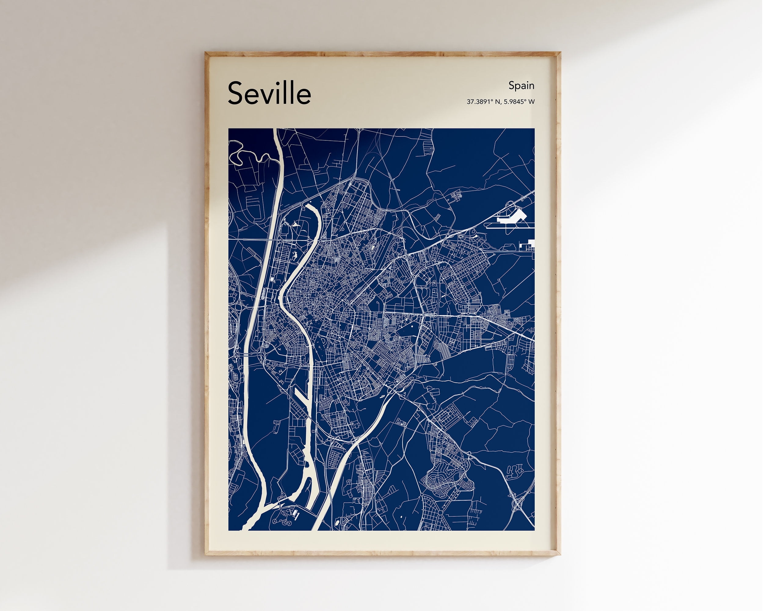 POSTER Seville Map Poster, , Seville Spain Map Print, Colour Seville City Map Wall Art, Map Of ...