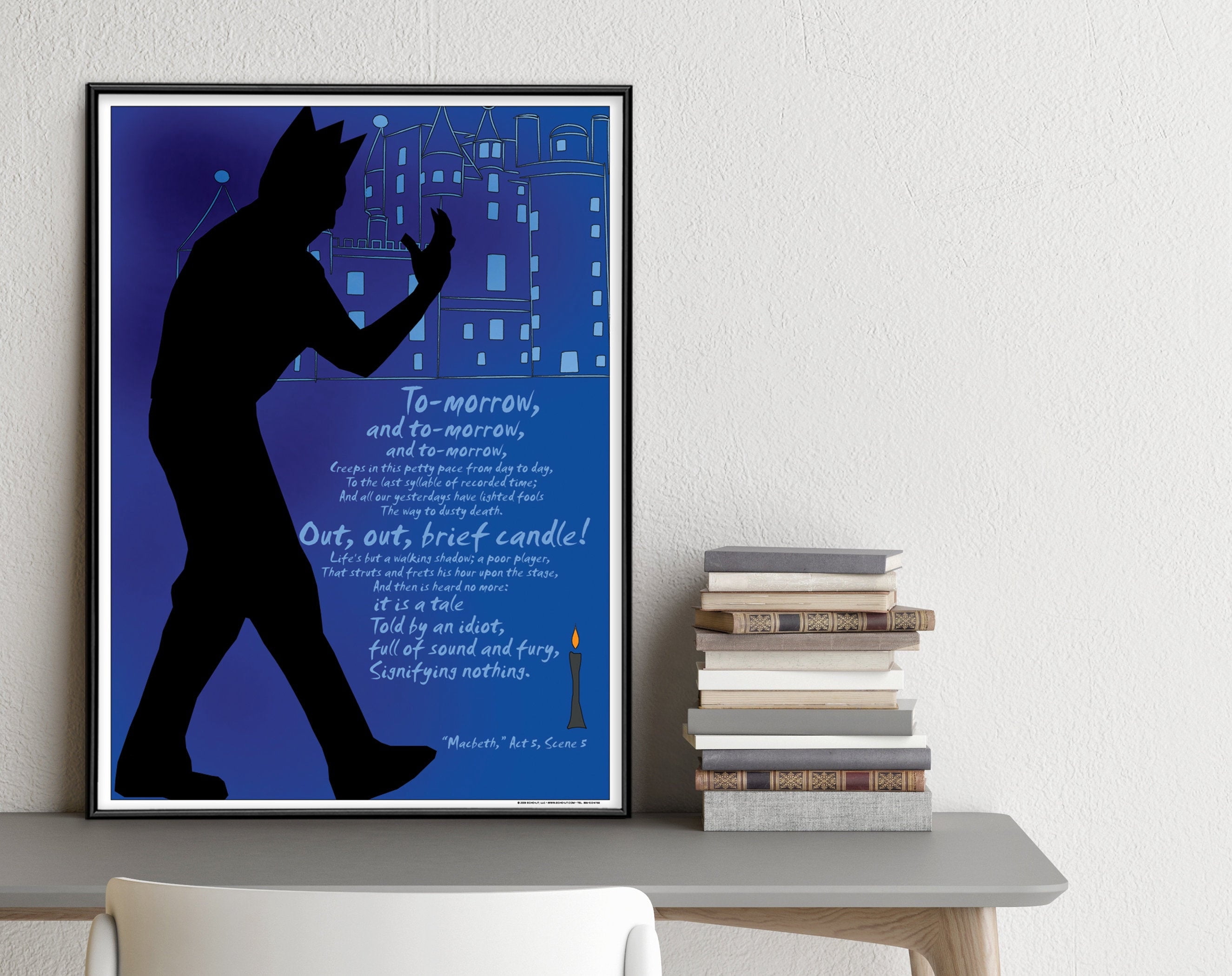 POSTER Shakespeare Macbeth Brief Candle. Literary Quote Art Print ...