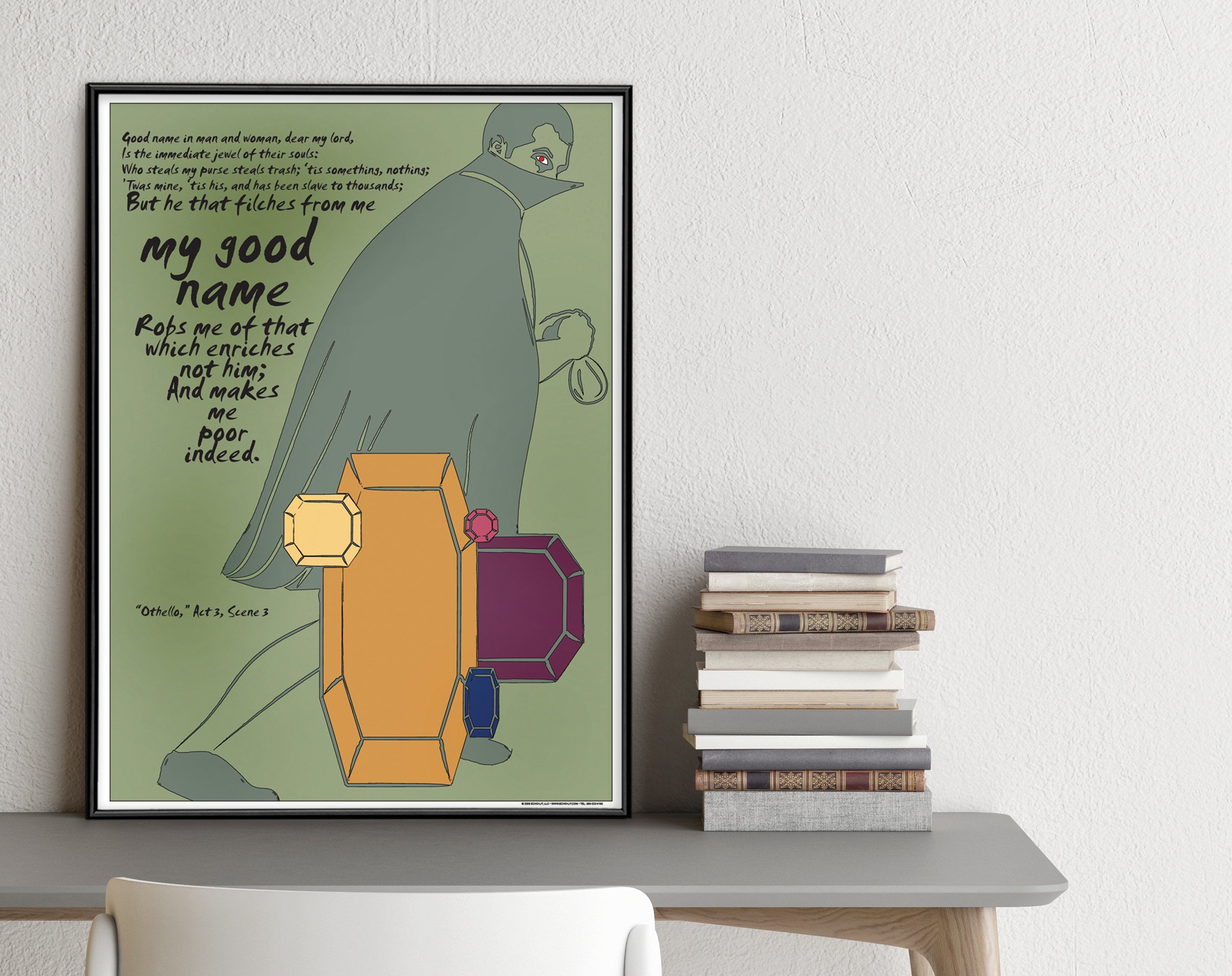 POSTER Shakespeare Othello. Good Name Literary Quote Art Print ...