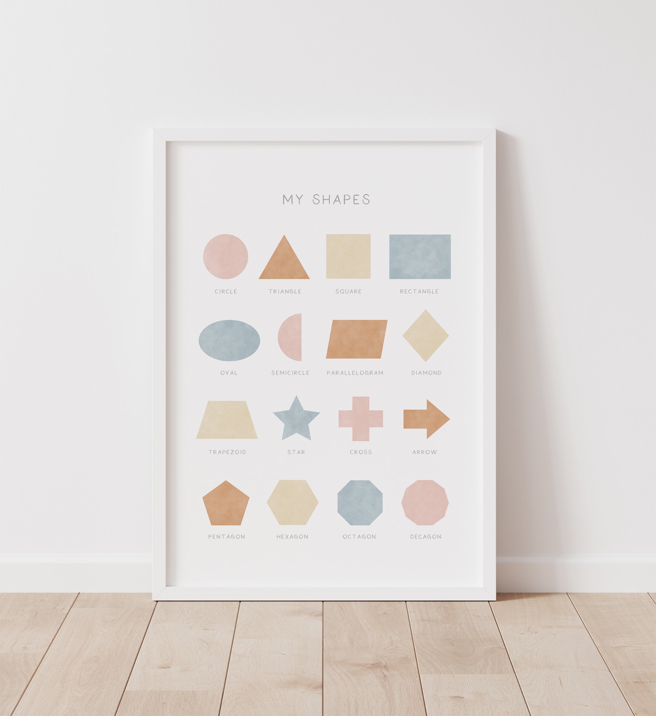 POSTER Shapes Print, Educational Wall Art, Montessori Poster ...