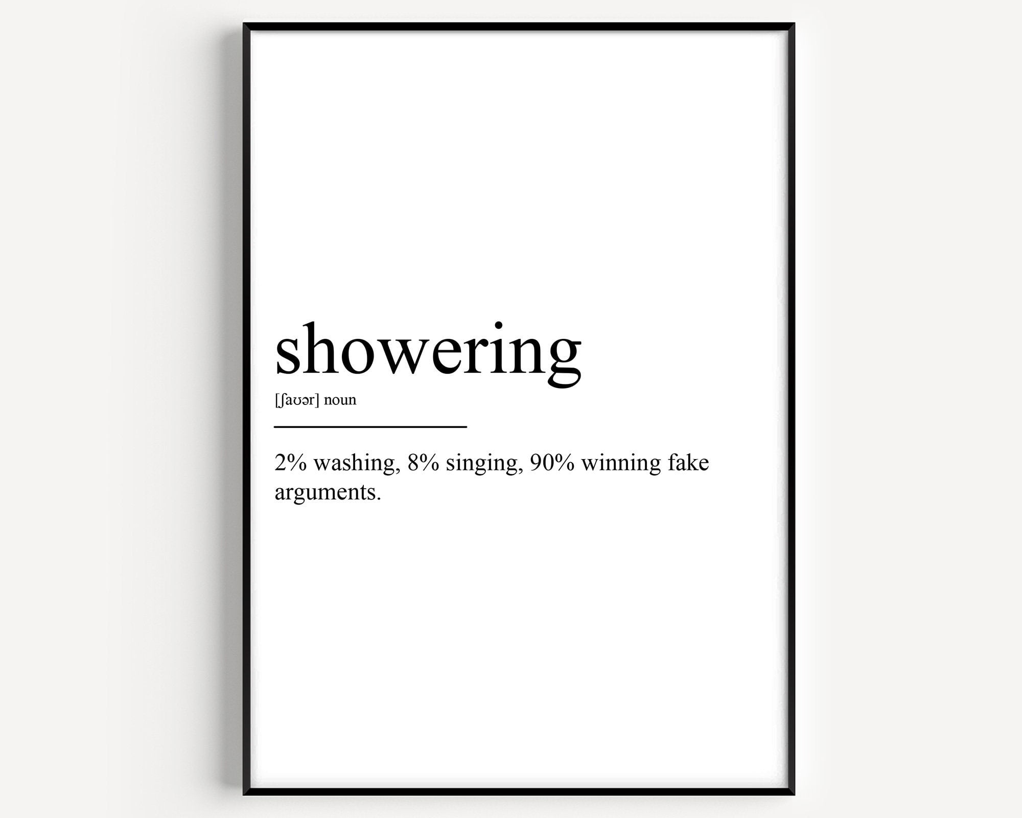 POSTER Showering Definition Print-UNFRAMED - Walmart.com