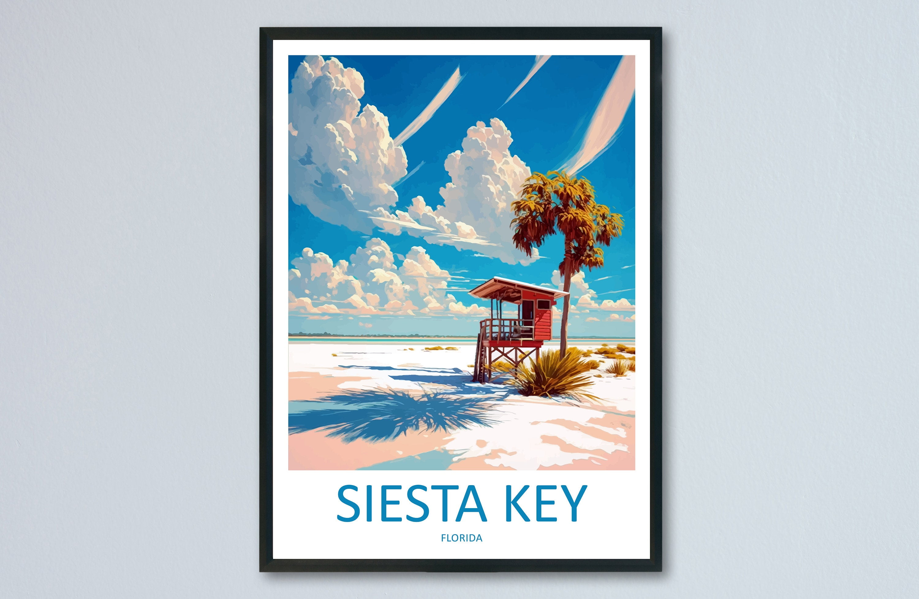 POSTER Siesta Key Travel Print Wall Art Siesta Key Wall Hanging Home ...