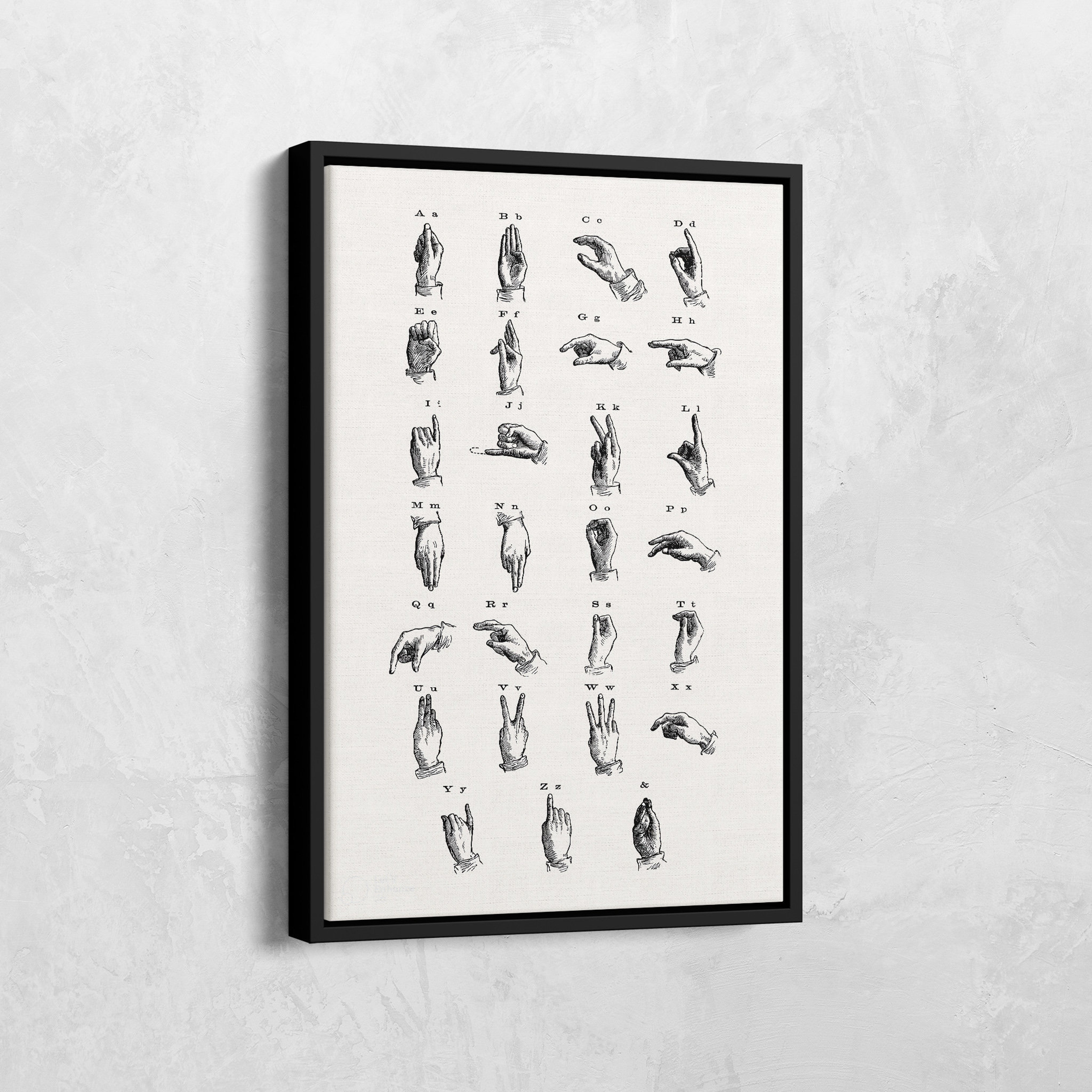 POSTER Sign Language Poster, ASL Alphabet Print, American Sign Language ...