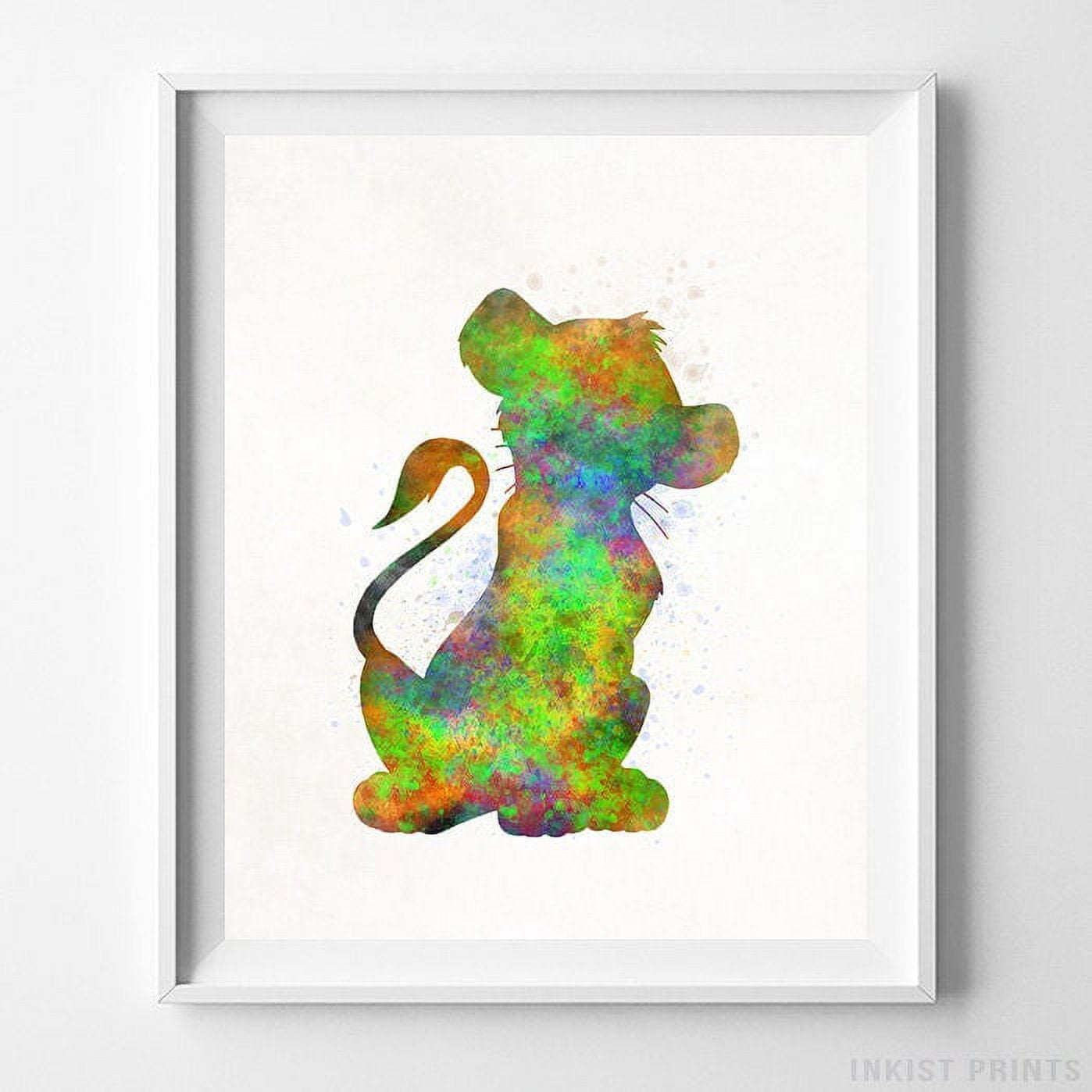 POSTER Simba Print, Simba Disney Poster, Lion King Watercolor, Baby ...