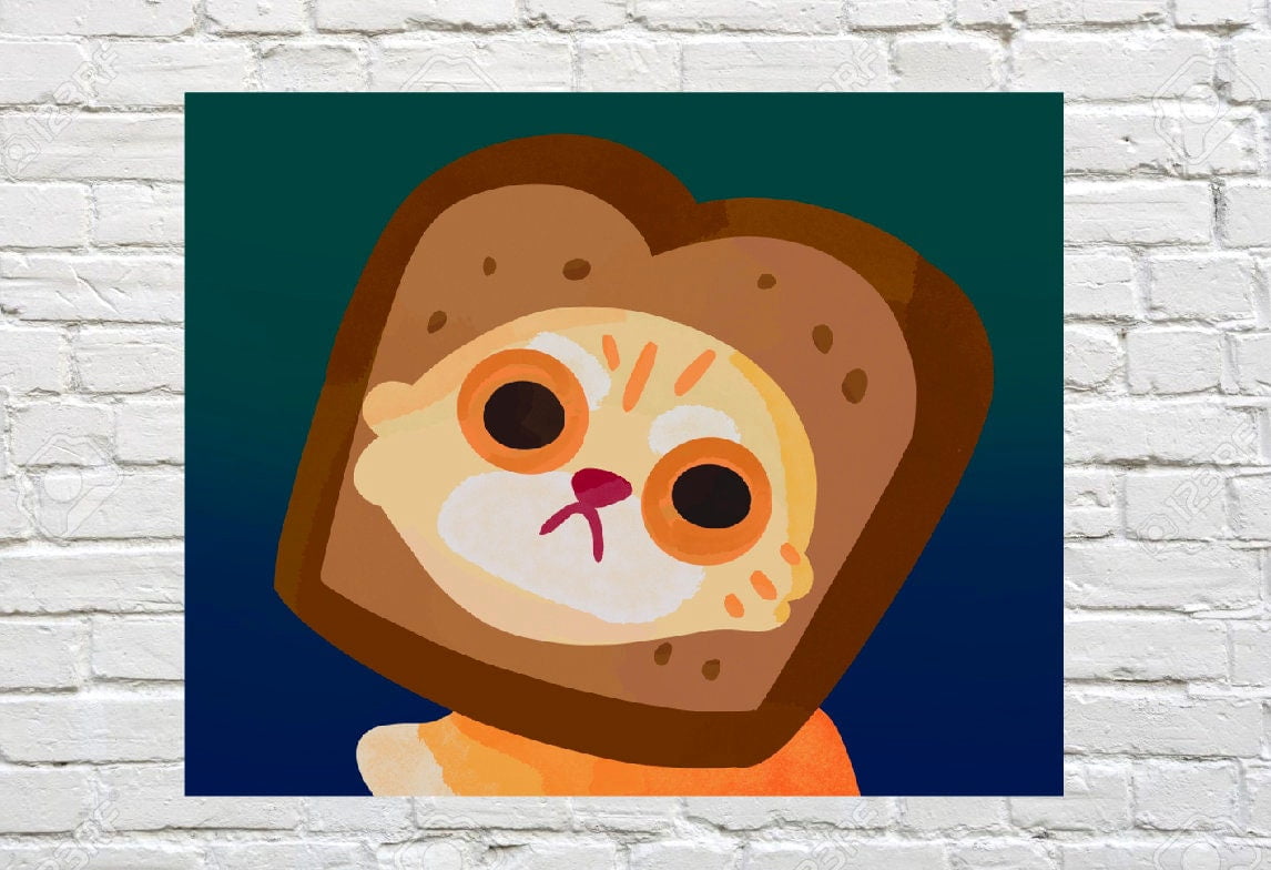 POSTER Sims Cat in Bread Painting Print Out Poster-UNFRAMED - Walmart.com