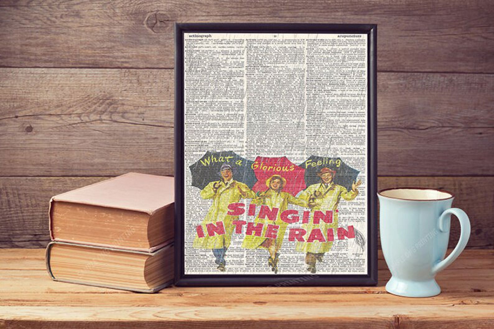 POSTER Singing In The Rain Movie Printed On Vintage Antique Upcycled ...