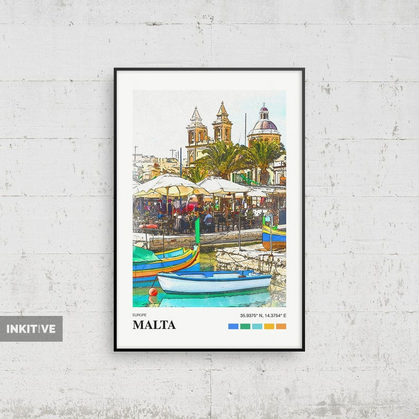 POSTER Sketched Travel Poster - Malta Drawing, Malta Print, Malta Wall ...