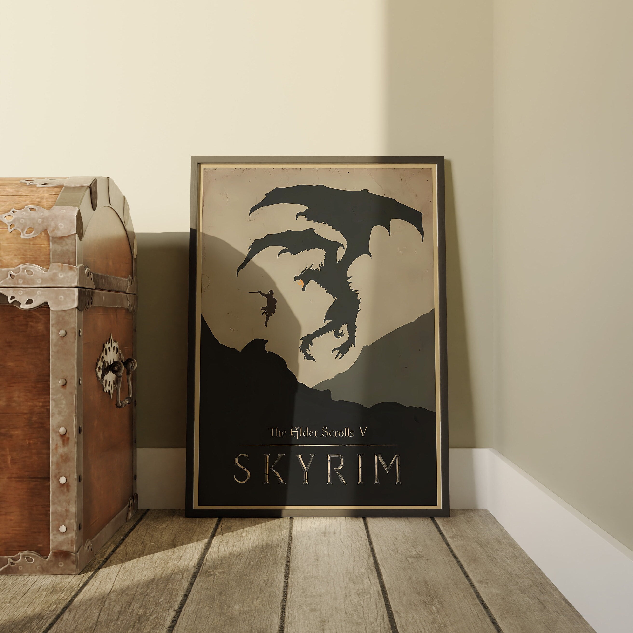 POSTER Skyrim Poster, The Elder Scrolls Wall Art, Kraft Paper Print ...