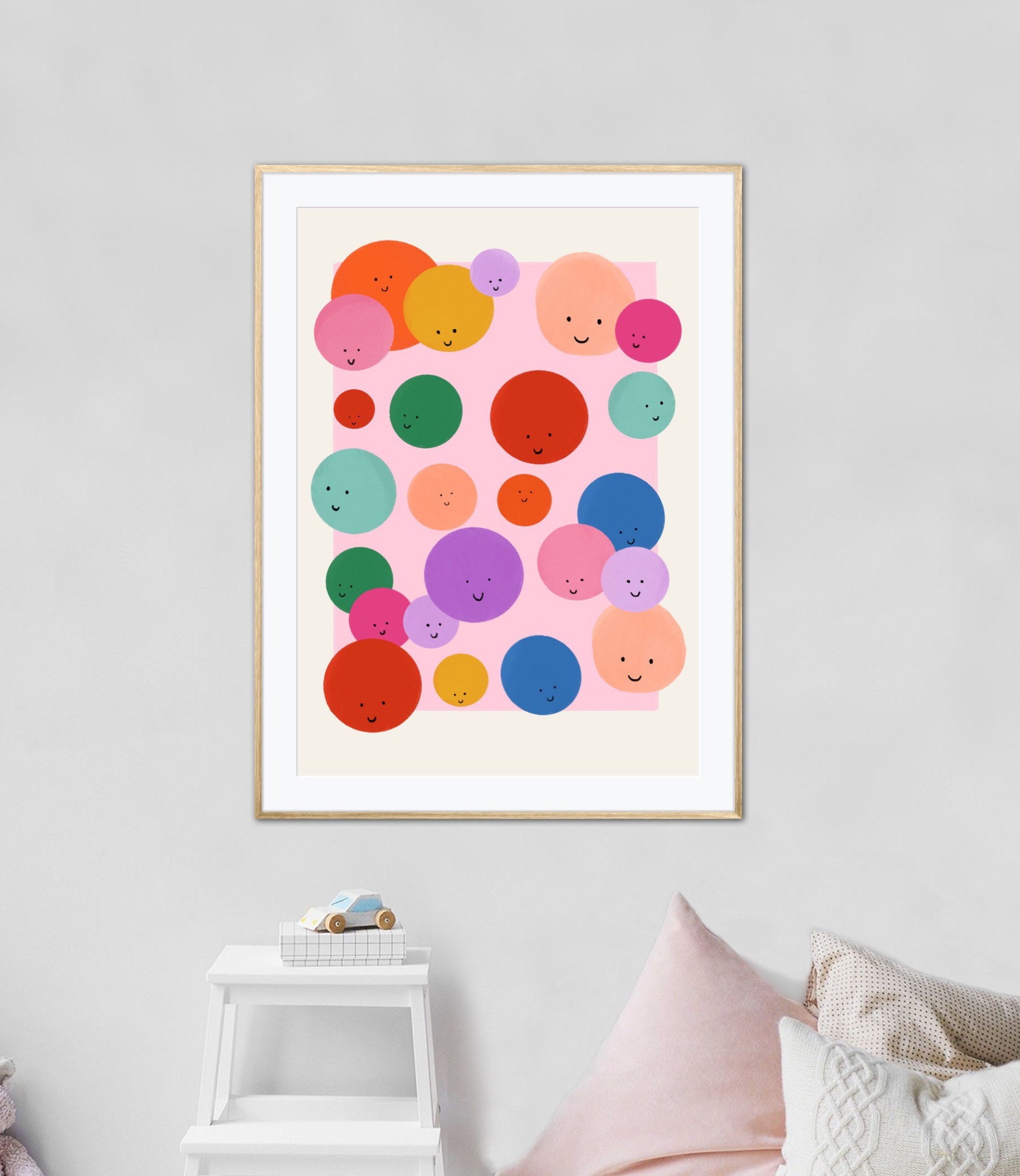 POSTER Smiley Face, Bright Happy Print, Colourful Kids Print, Teen ...