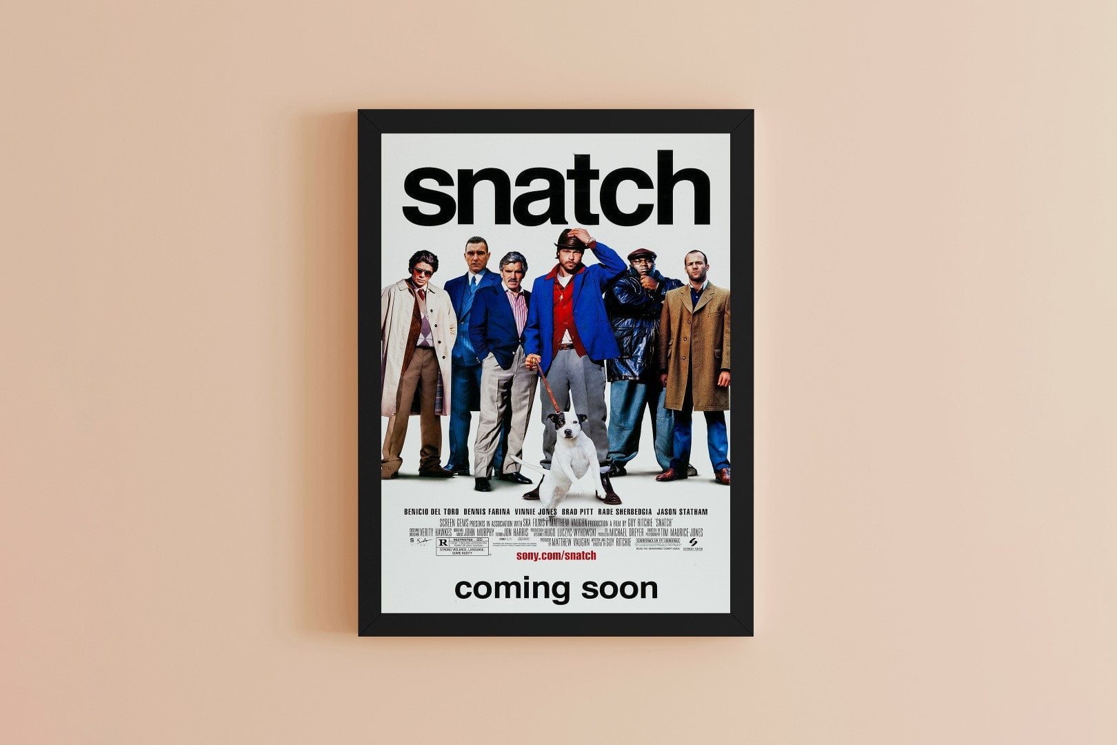 POSTER Snatch Brad Pitt Film / Movie Advertising Poster In A Black Picture -UNFRAMED - Walmart.com