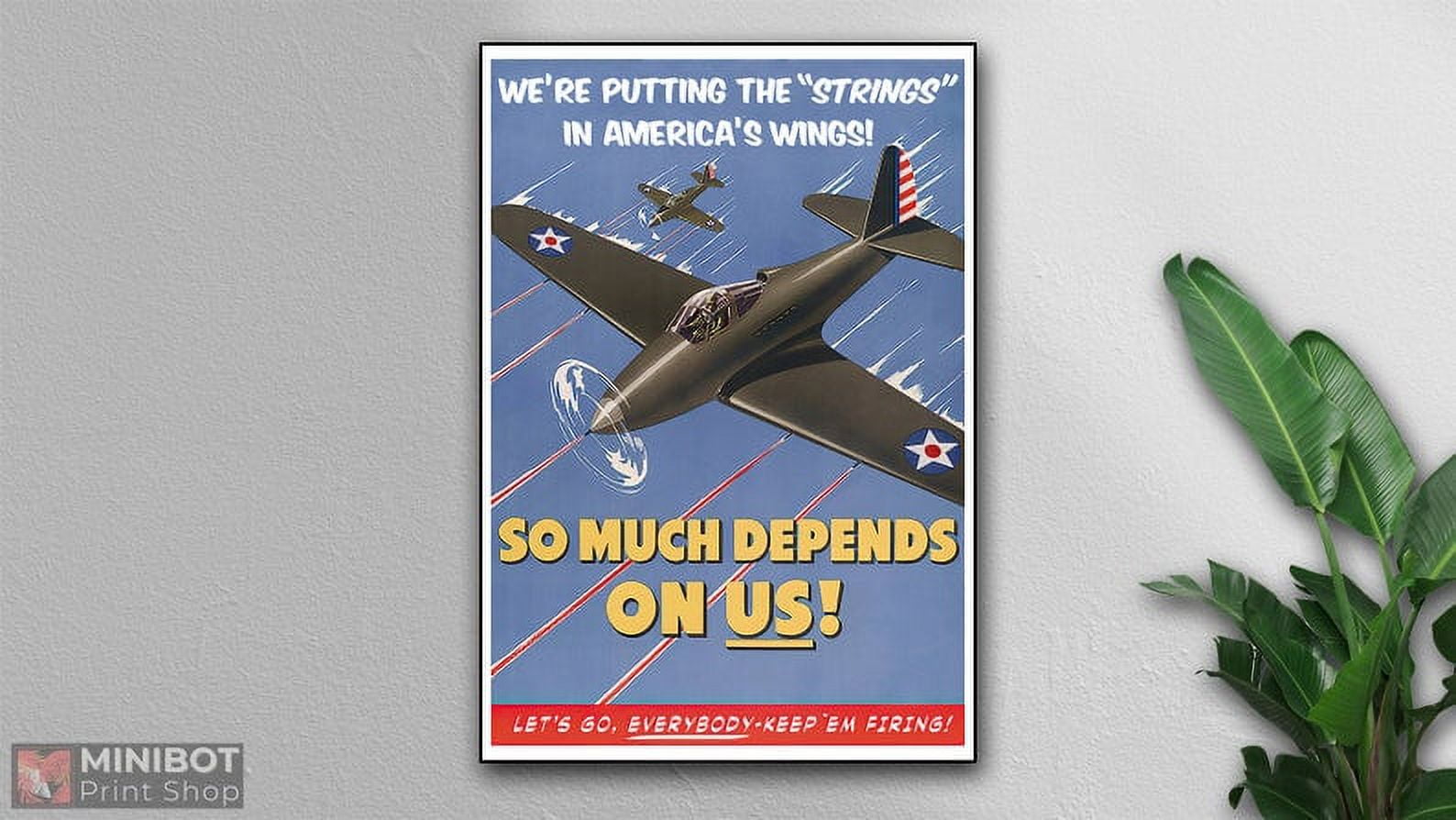 POSTER So Much Depends On Us - U.S Navy Airplane - War Propaganda ...