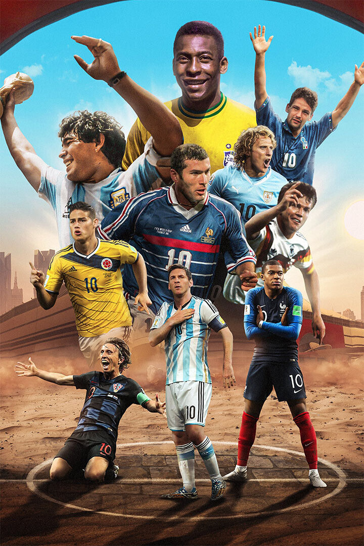 POSTER Soccer Number 10 Maradona Matthäus Messi Modric Mbappe Wall Art - POSTER-8x12-UNFRAMED ...