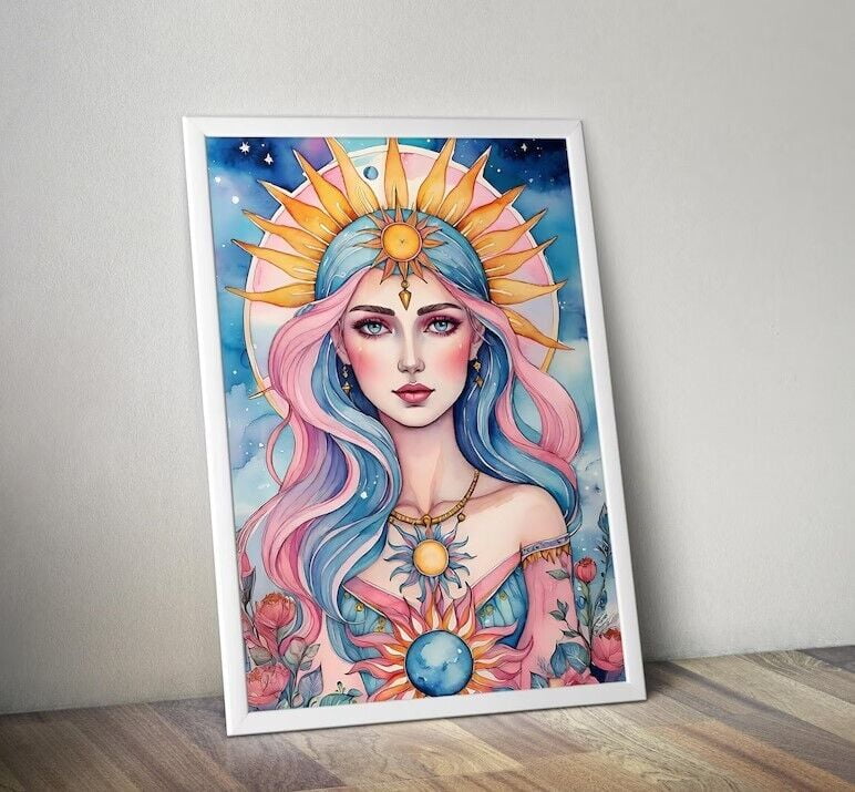 POSTER Solar Goddess | Printable Spiritual Poster | Goddess Print ...