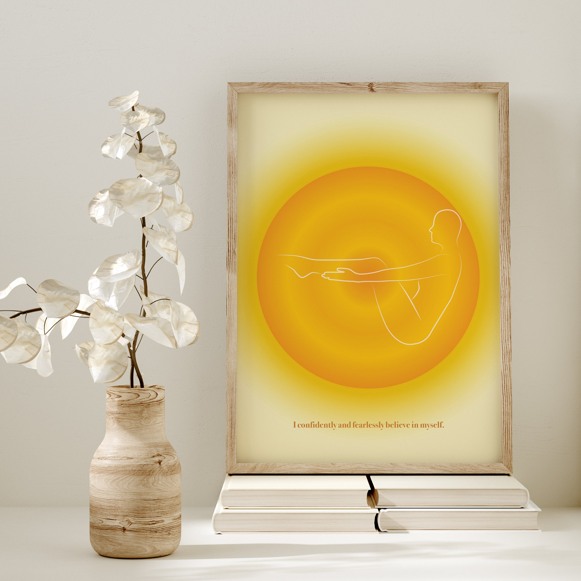 POSTER Solar Plexus Chakra Line Art Neutral Wall Prints Yoga Prints ...