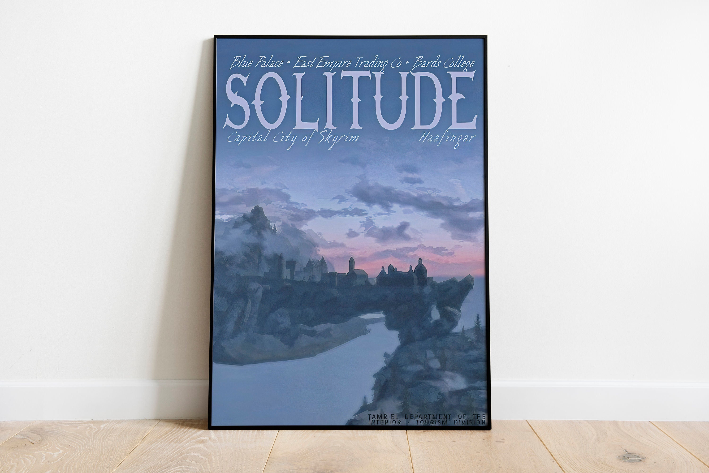 POSTER Solitude Skyrim Travel Poster | Skyrim Poster | Solitude Poster ...