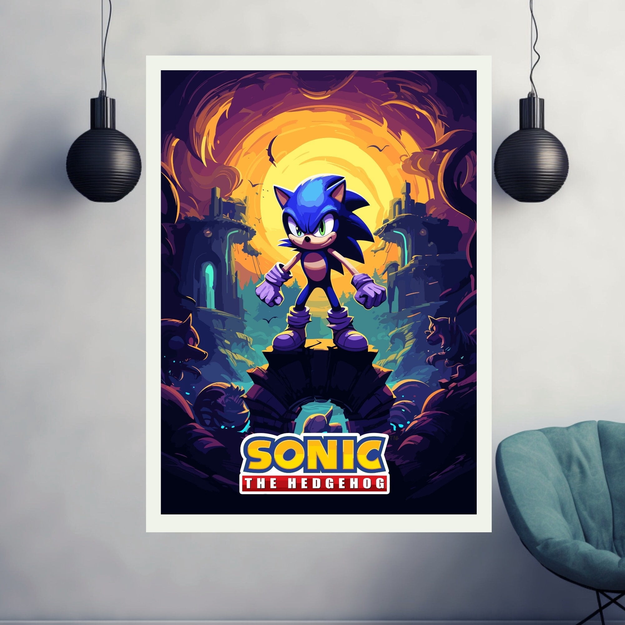 POSTER Sonic the Hedgehog Poster, Gaming Room Poster, Minimalist ...
