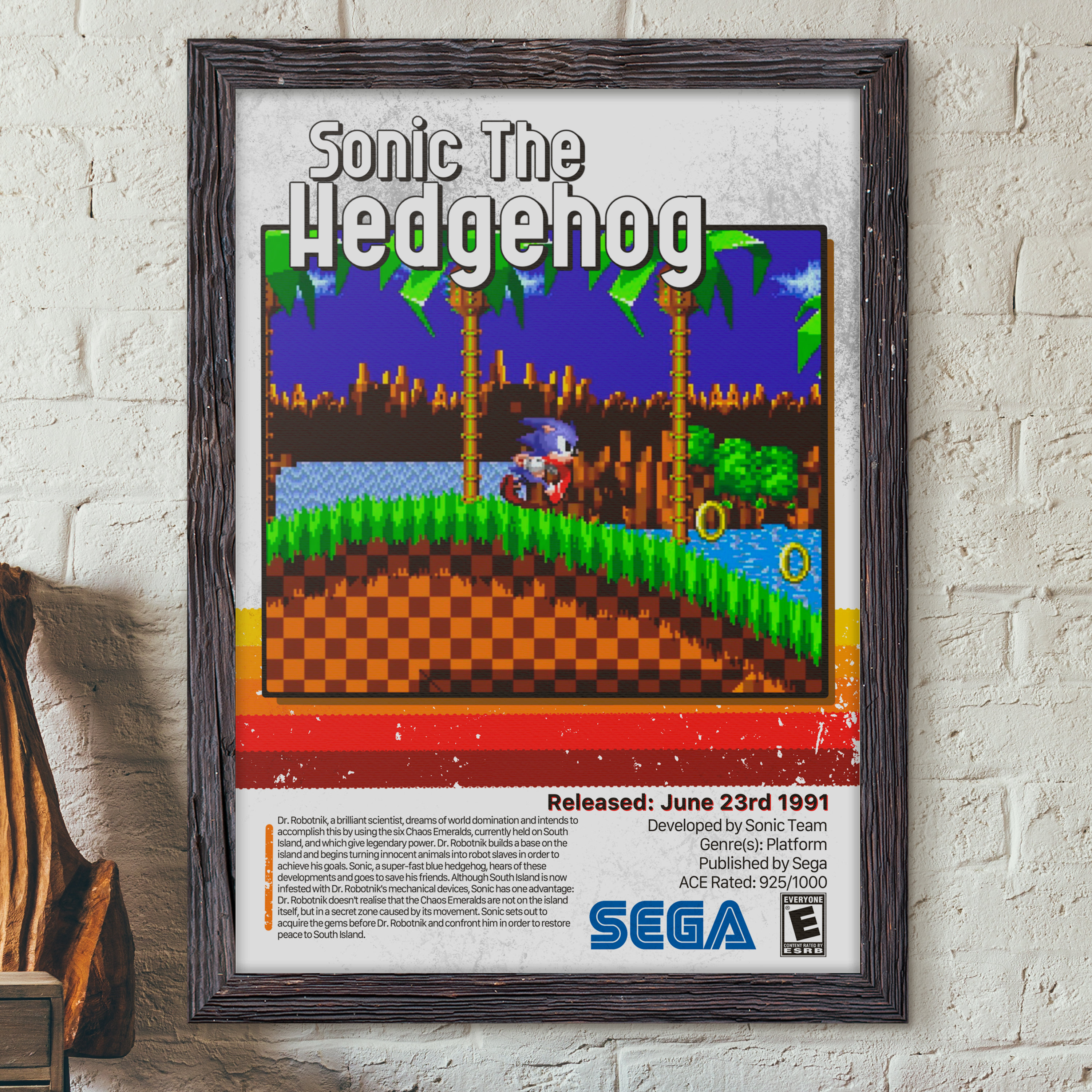POSTER Sonic The Hedgehog - Retro Style Video Game Poster Art Print ...