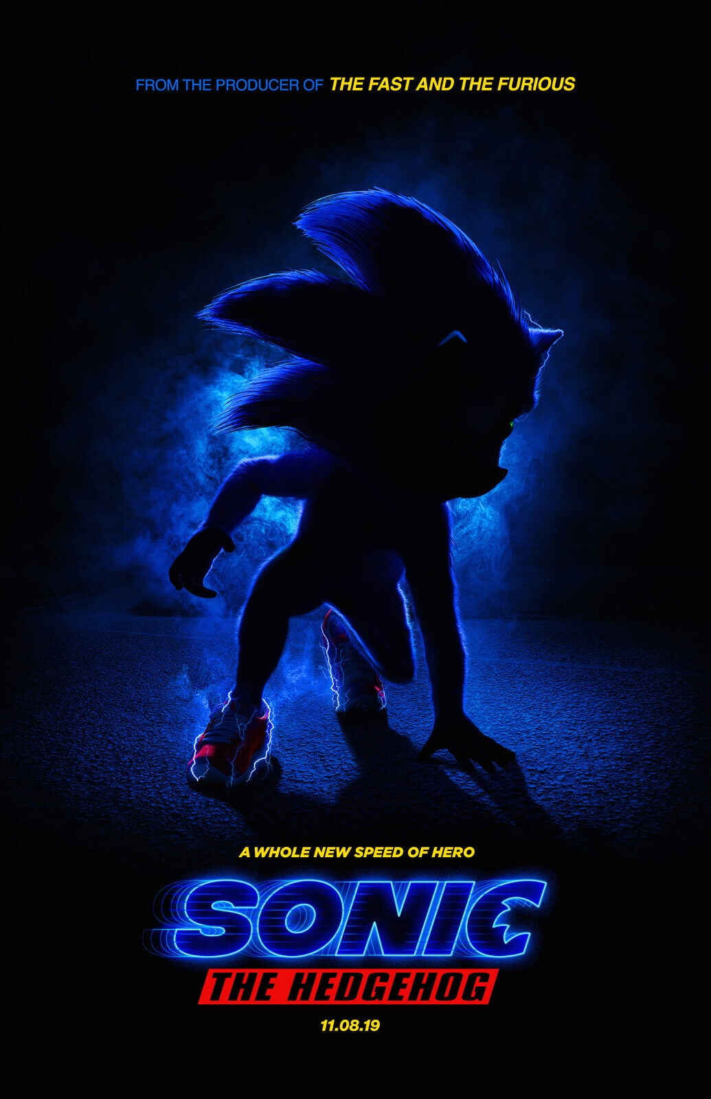 POSTER Sonic the Hedgehog Film By Jeff Fowler 2020 Silhouette Movie ...