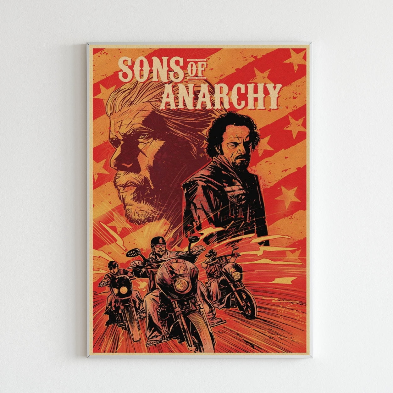 POSTER Sons of Anarchy Retro Poster, Jax Teller Wall Art, Tv Series ...