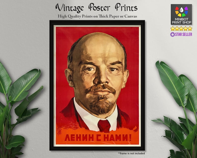 POSTER Soviet Propaganda Posters, "Lenin is with us" ,Russian ...