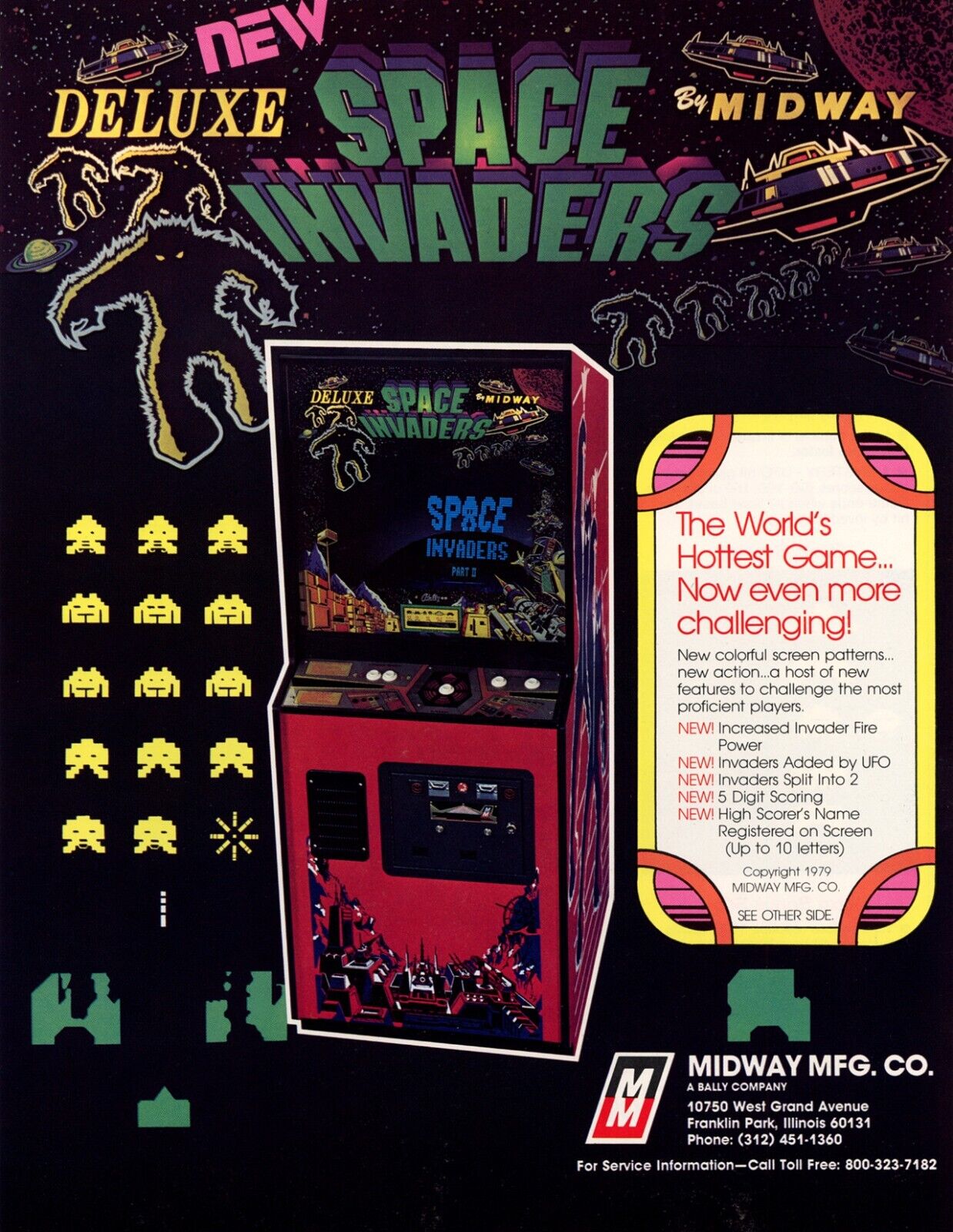 POSTER Space Invaders Deluxe Midway Arcade Poster-12x18-UNFRAMED ...