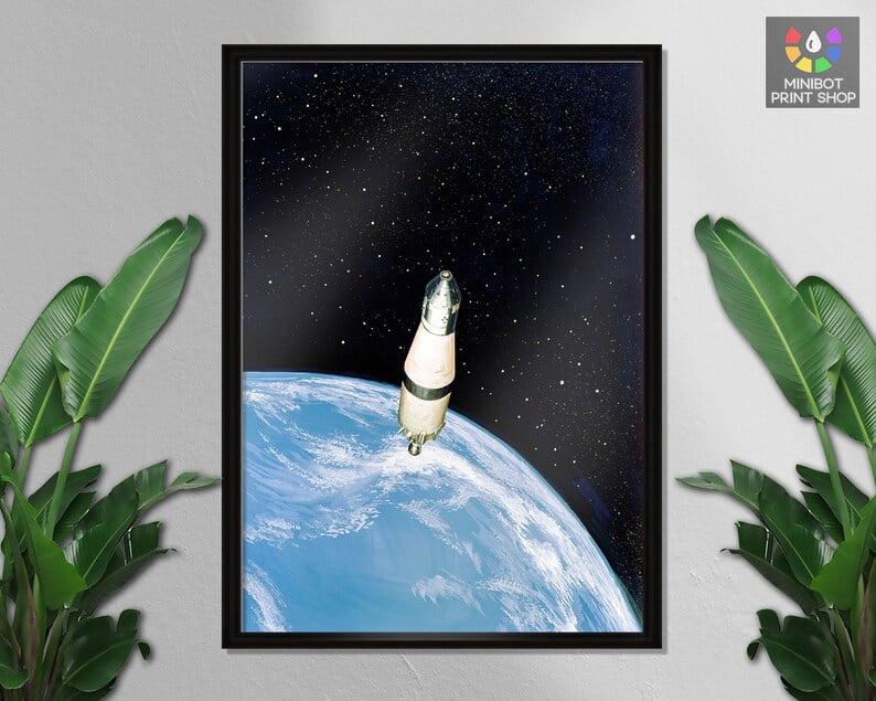 POSTER Space Poster, NASA Space Shuttle, Apollo 8, Spaceship Launch ...