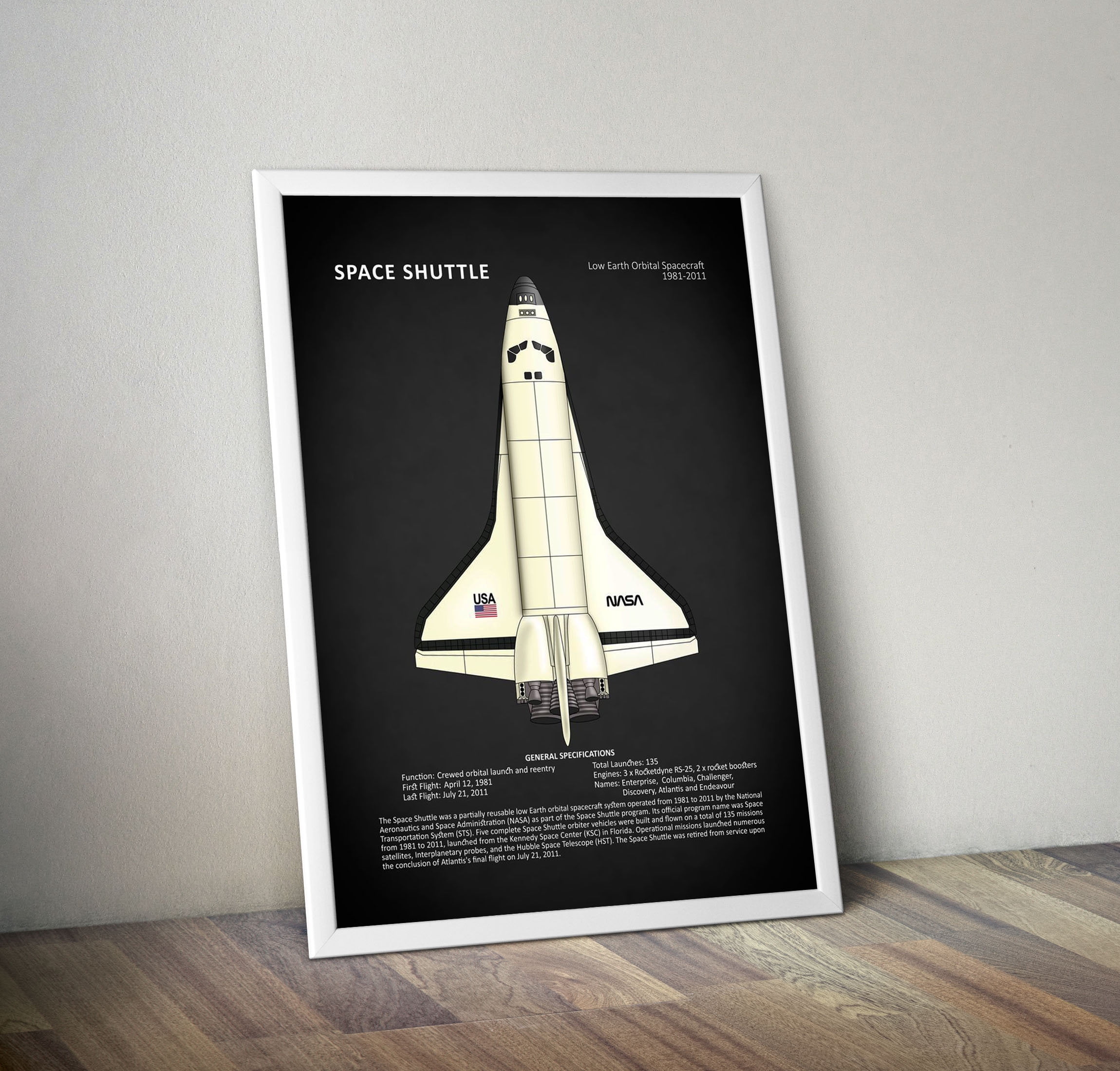 POSTER Space Shuttle Poster Aircraft Poster Aviation Art Airplane Wall ...