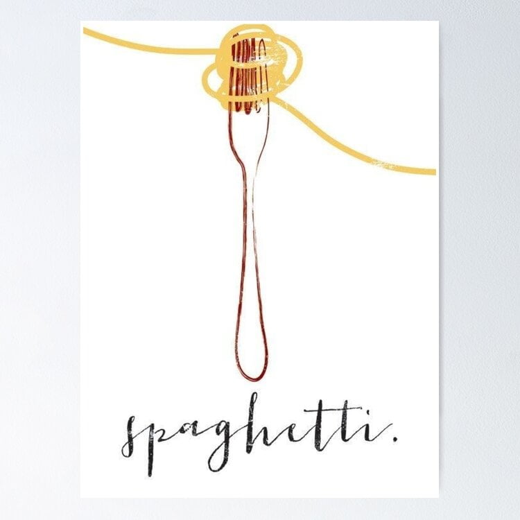Poster Spaghetti Kitchen, Pasta Lovers, Restaurant Wall Decor, Dining ...