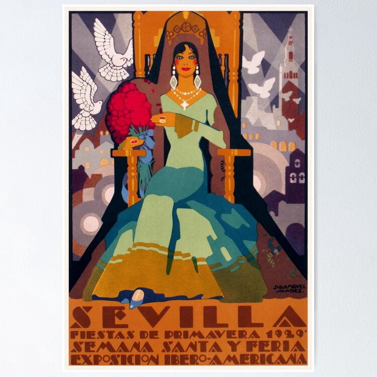 POSTER Spain 1929 Seville Fair Advertising POSTER UNFRAMED, 8x12 ...