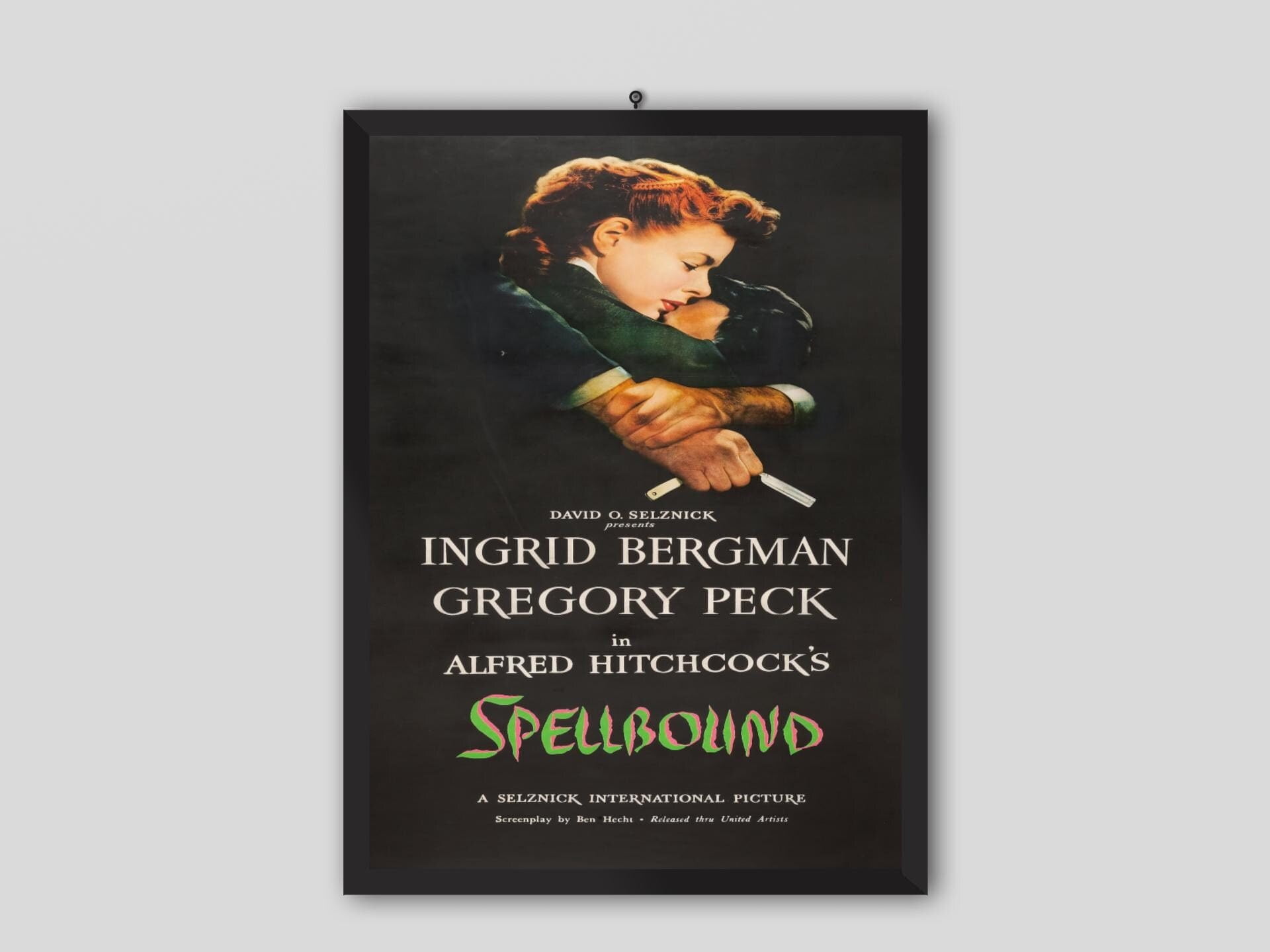 POSTER Spellbound 1955 Vintage Movie Poster. Alfred Hitchcock Movie ...