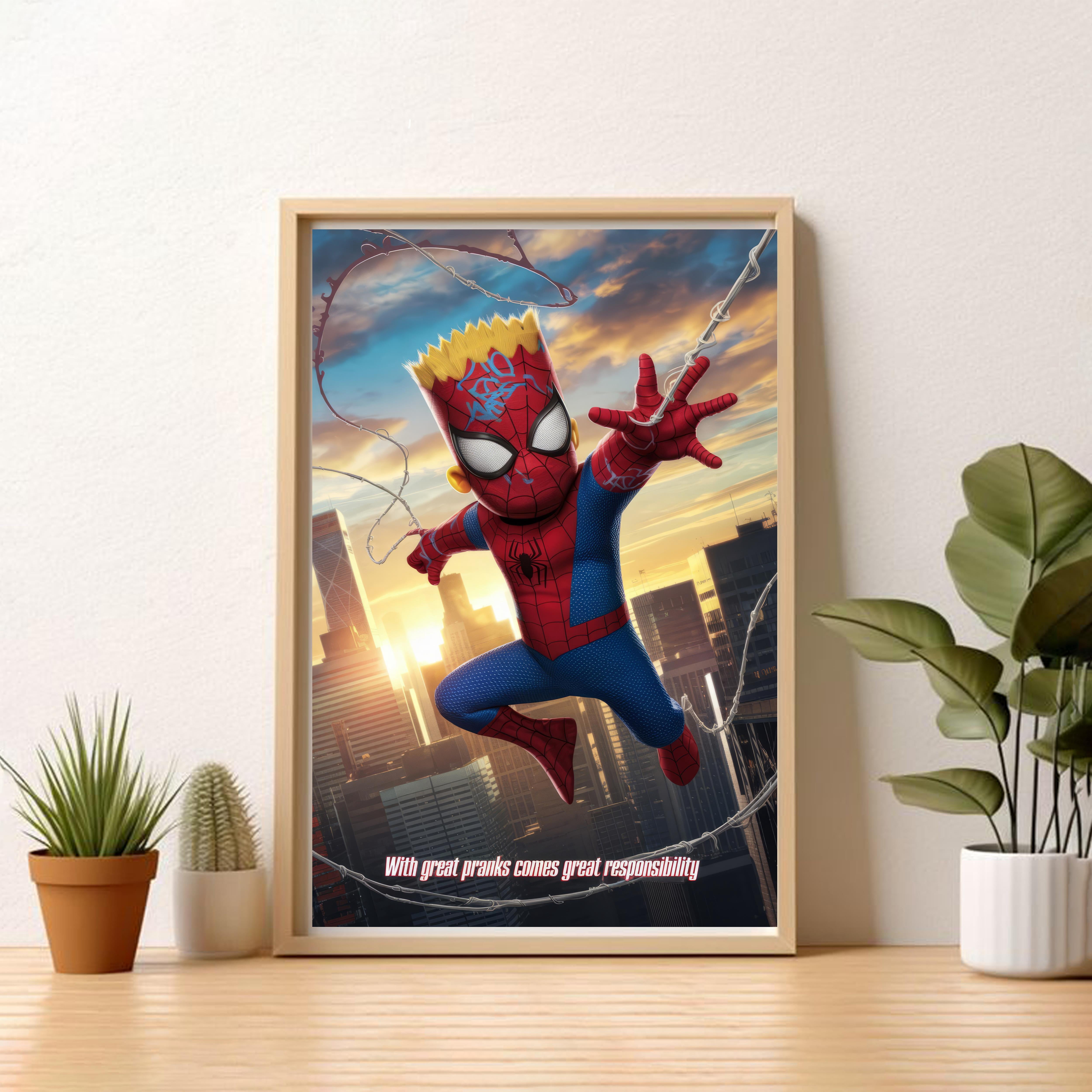 POSTER Spider-Bart Poster - Bart Simpson as Spider-Man, Cinematic ...