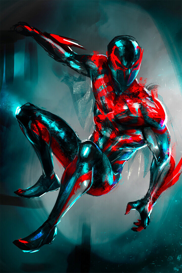 POSTER Spider-Man 2099 Jumping Art Print Decor - POSTER-12x18-UNFRAMED ...