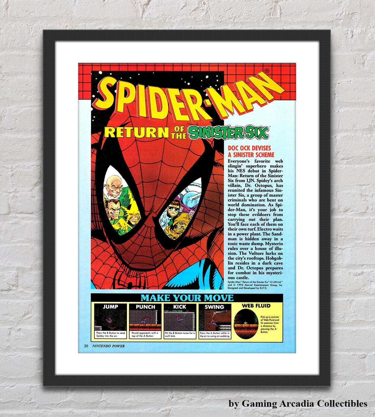 POSTER Spider-Man Return Of The Sinister Six NES Poster-24x36-UNFRAMED ...
