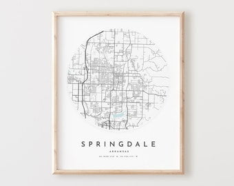 POSTER Springdale Map Print, Springdale Map Poster City Wall Art, Ar ...