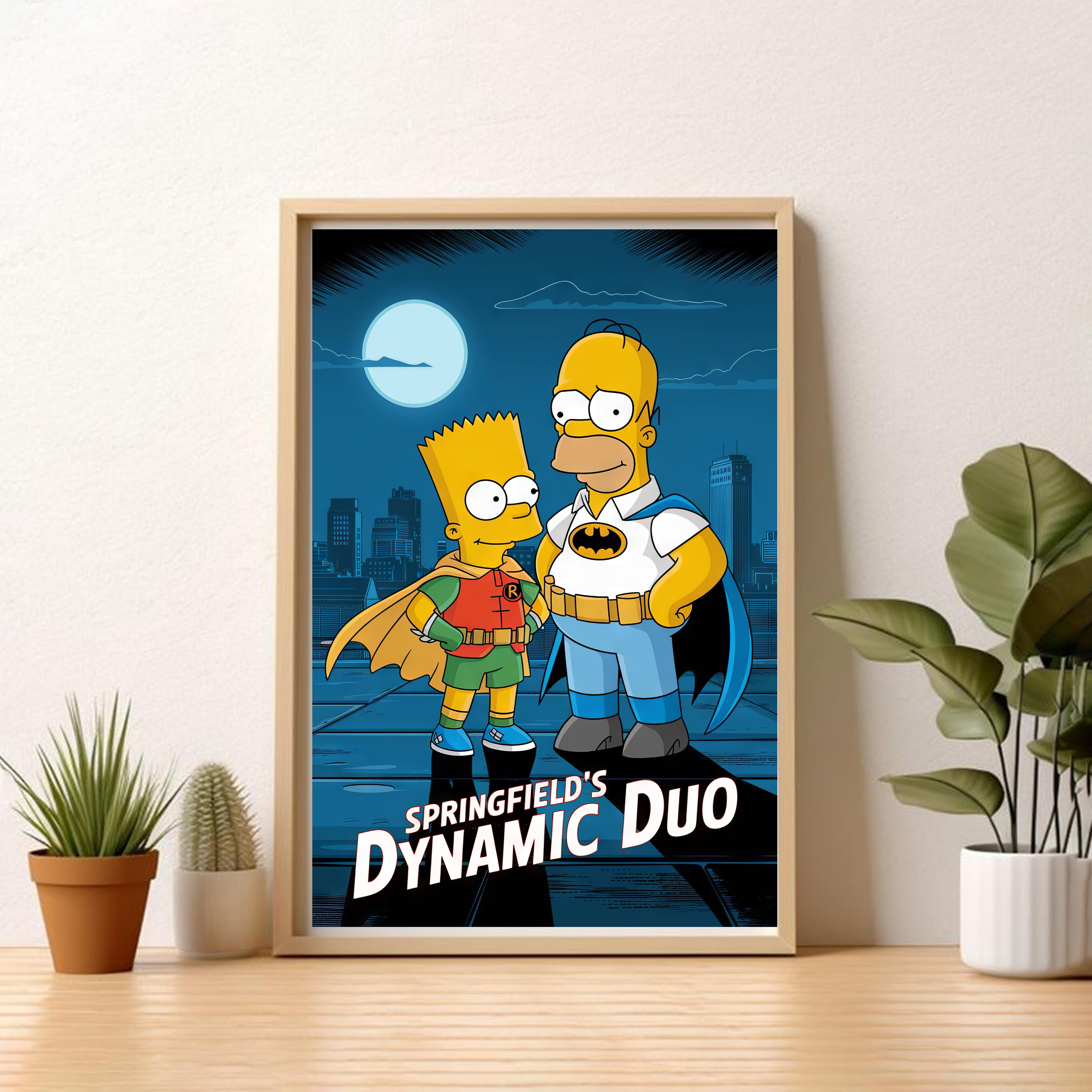 POSTER Springfield’s Justice Buddies Poster - Bart and Homer Simpson as ...